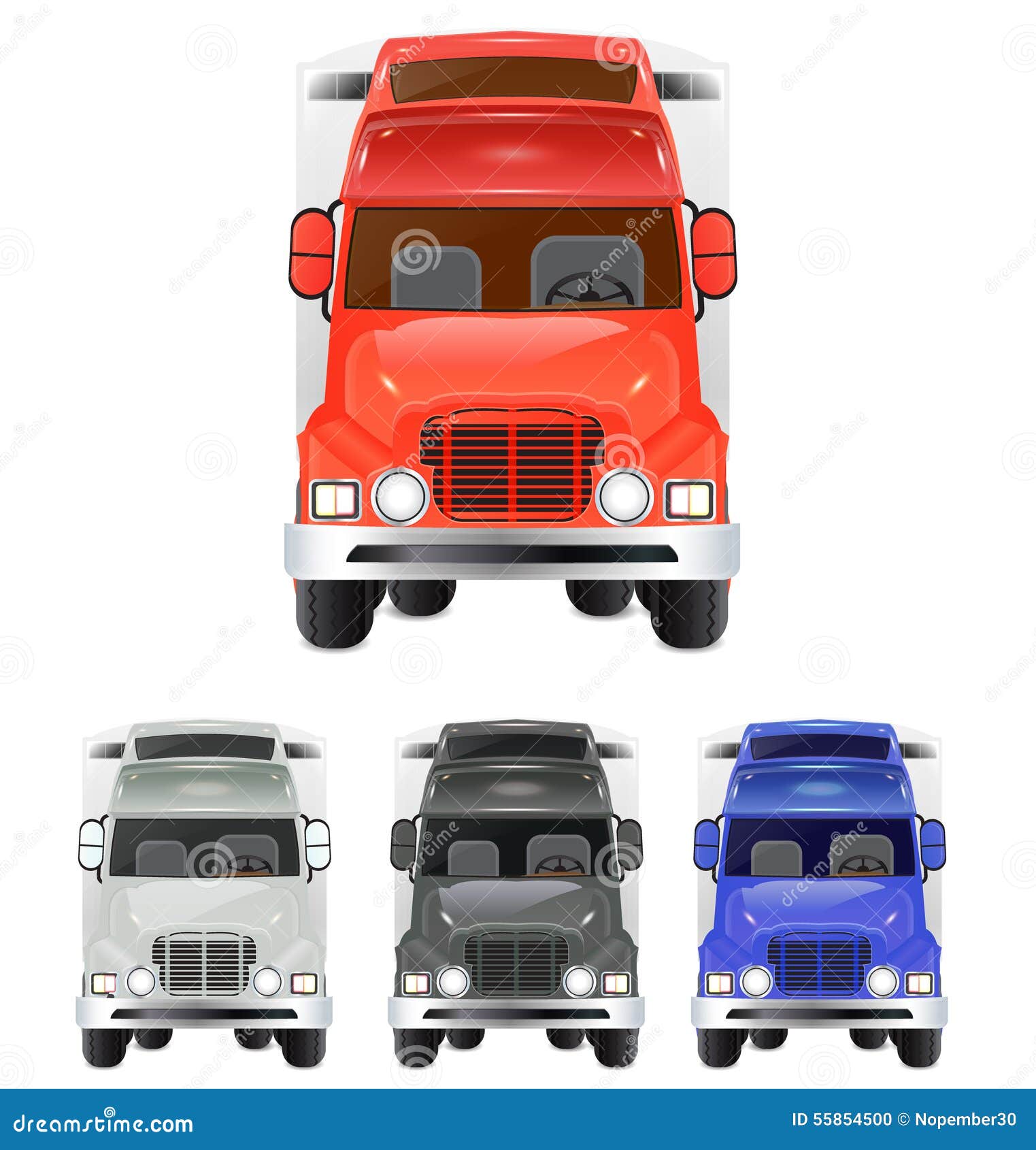 Set of colorful truck stock vector. Illustration of delivery - 55854500