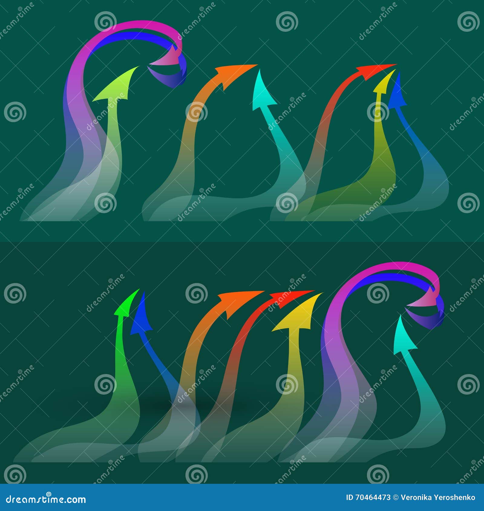. Set of Colorful Twisted Arrows Stock Illustration - Illustration of ...