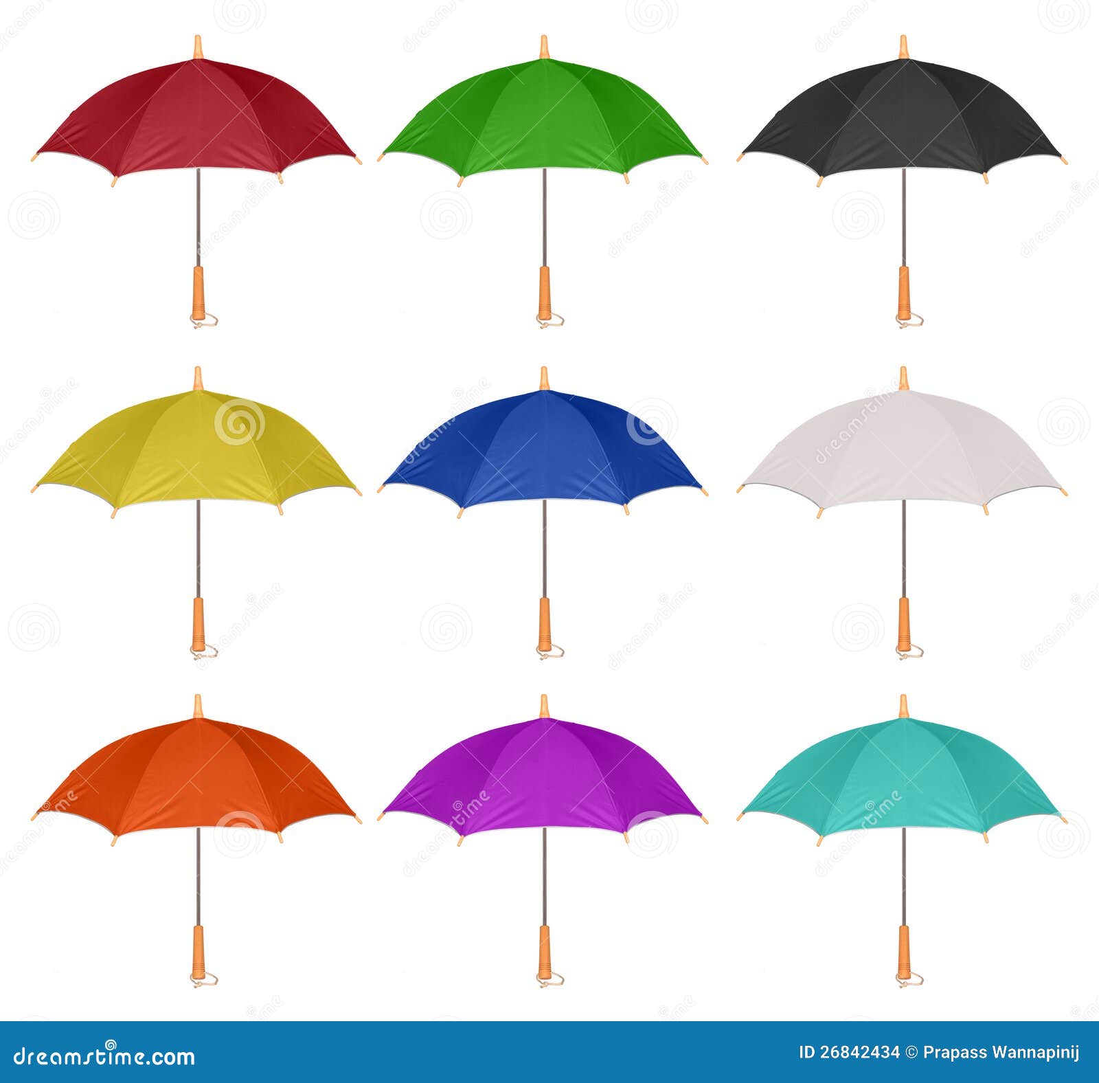 Set of Colorful Umbrella Icon Isolated Stock Photo - Image of open ...