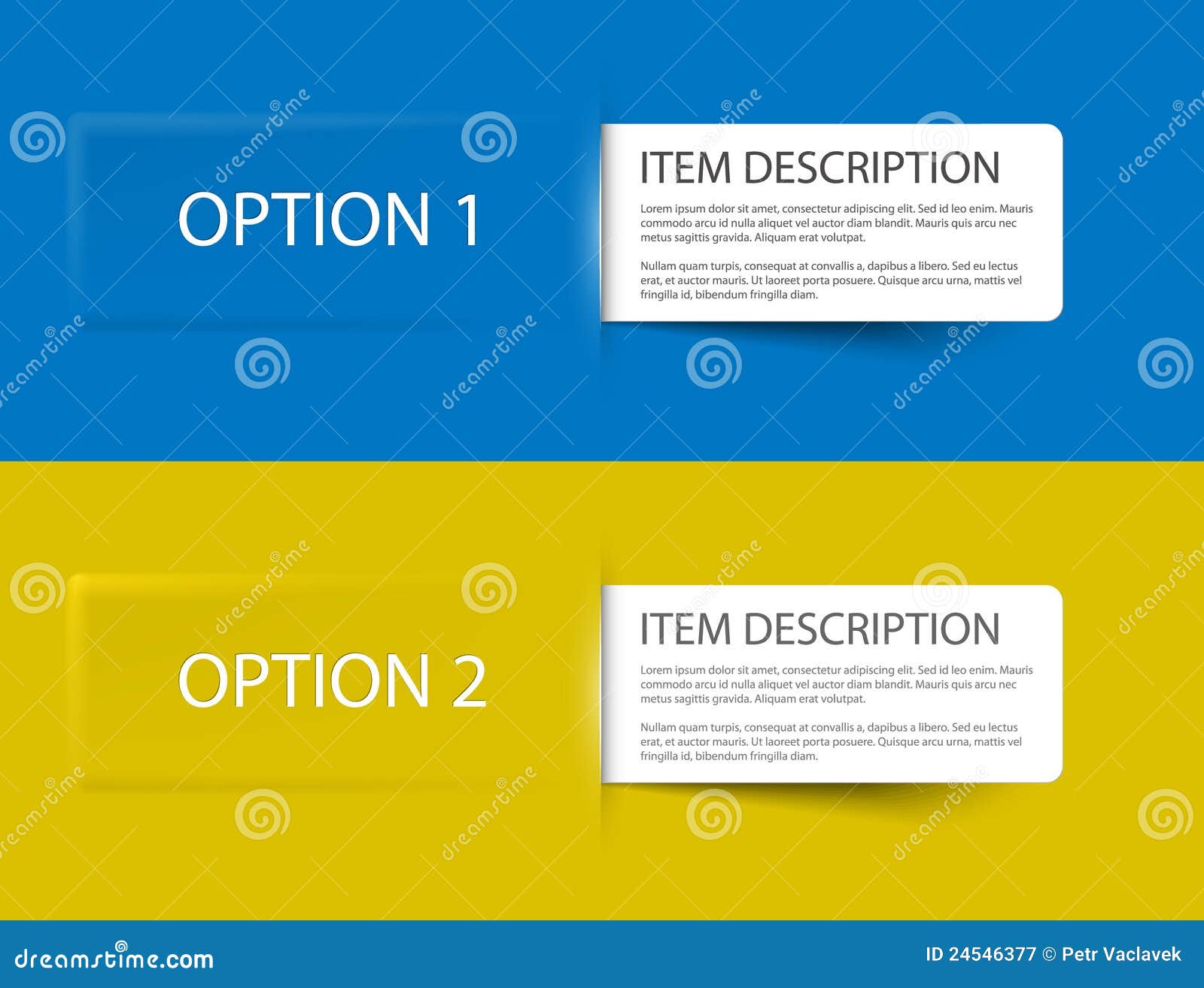 Set of Colorful Vector Sample Option Cards Stock Vector - Illustration ...