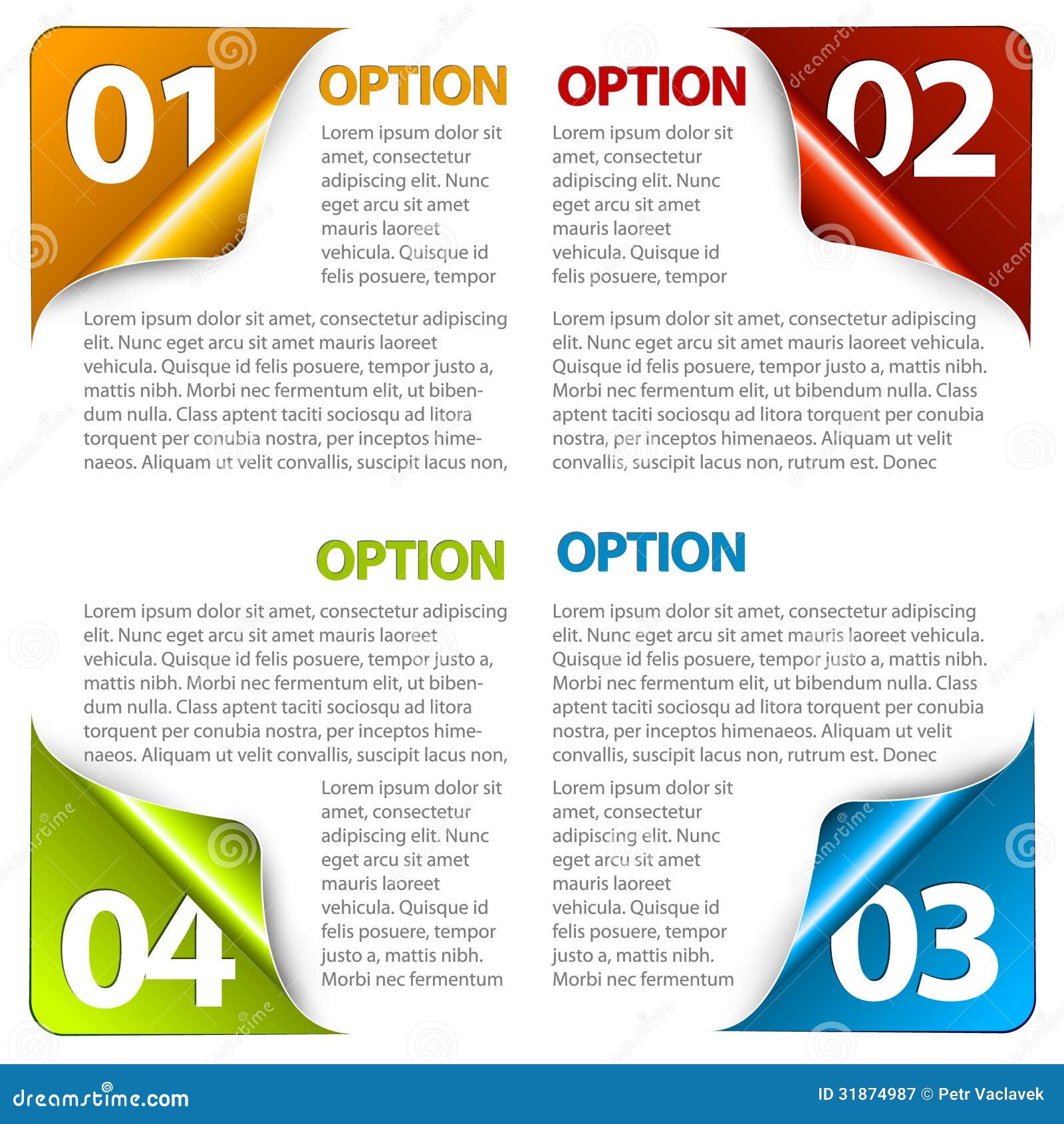 Set of Colorful Vector Sample Option Stickers Stock Vector ...