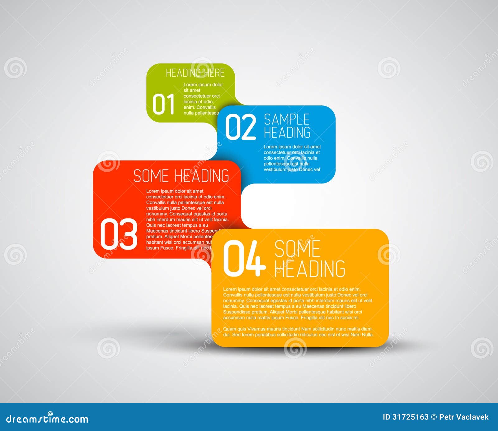 Set of Colorful Vector Steps Template Stock Vector - Illustration of ...