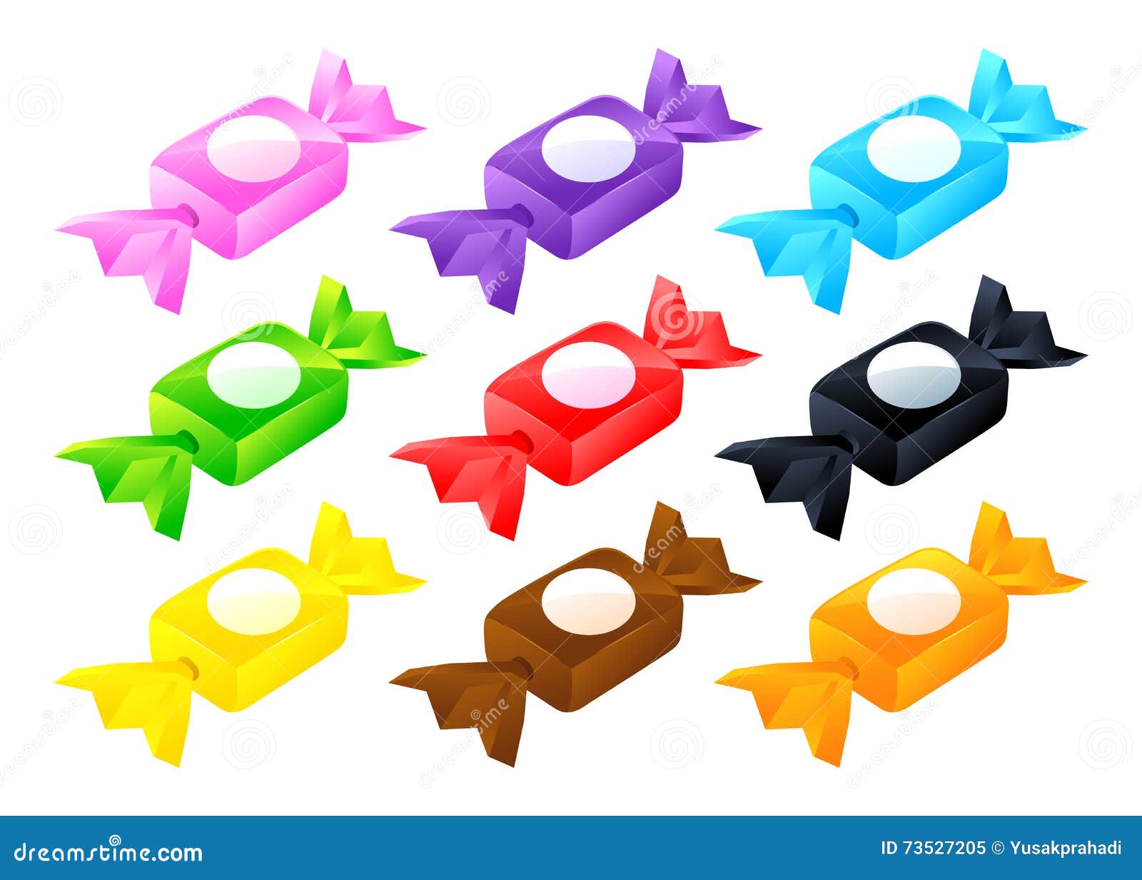 Set of Colorful Vector Wrapped Candy Stock Vector - Illustration of ...