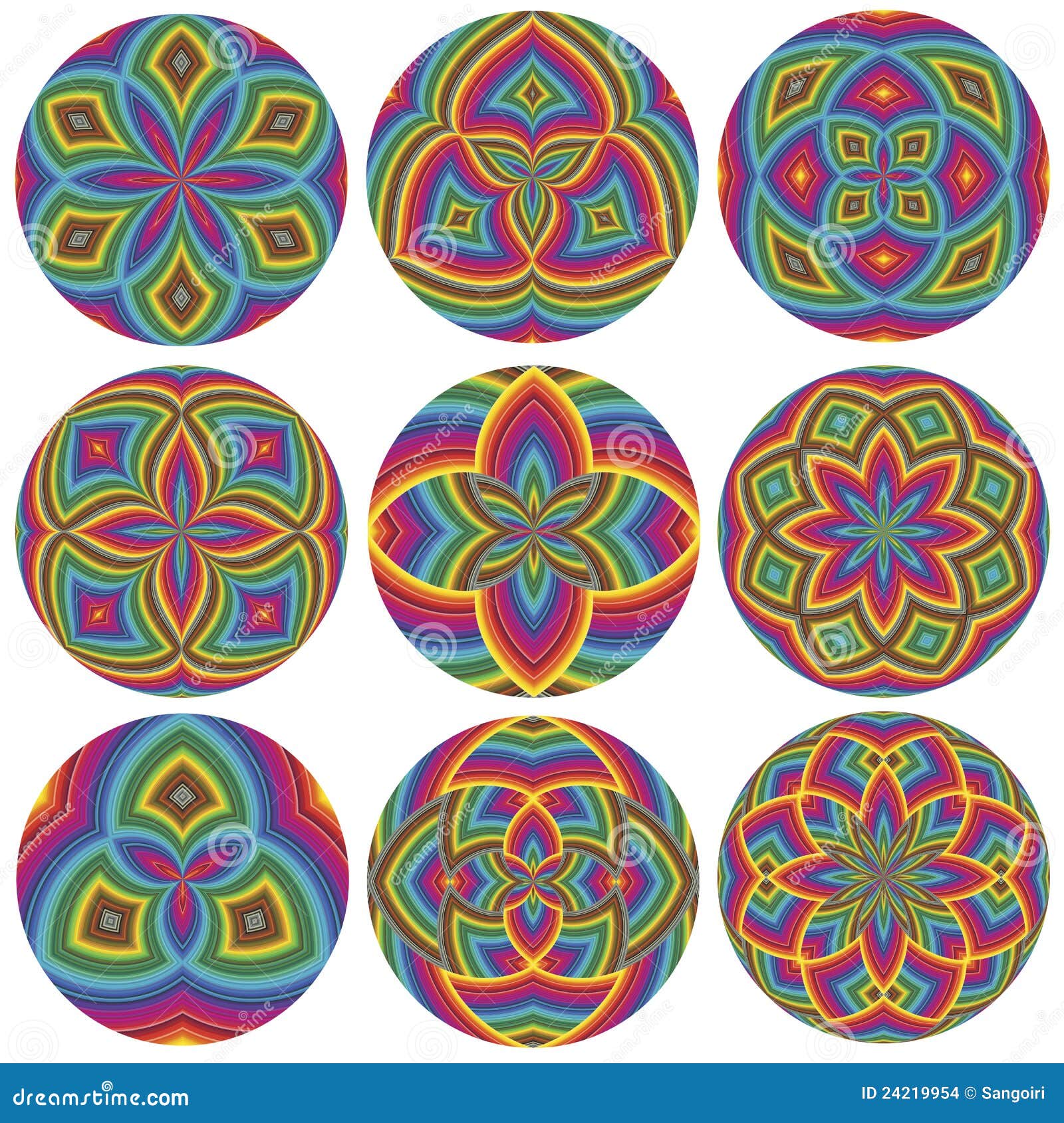 Set of colorful wheels stock vector. Illustration of business - 24219954