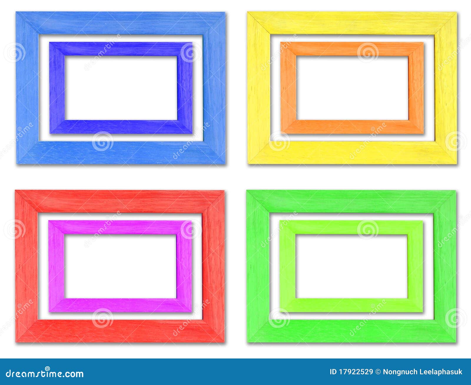 Set of Colorful Wooden Frame Stock Image - Image of element, retro ...