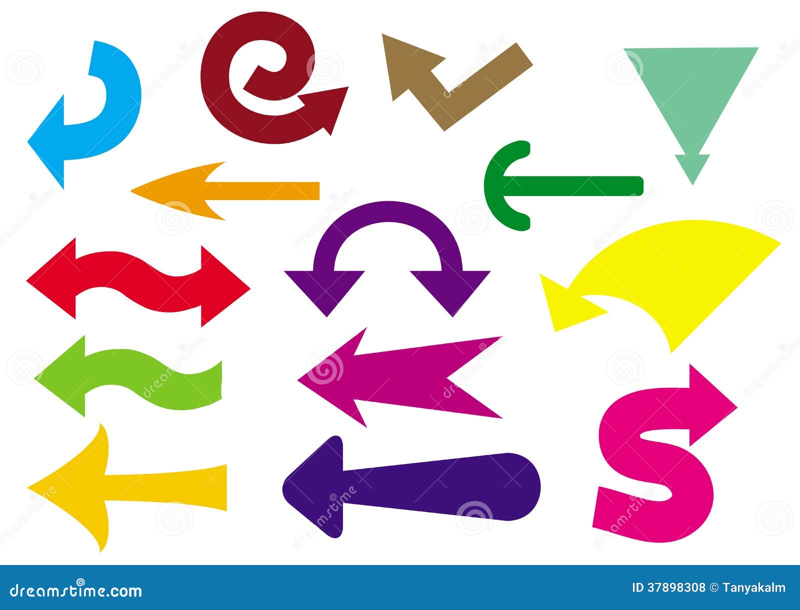 Set of colorfull arrows stock illustration. Illustration of digital ...