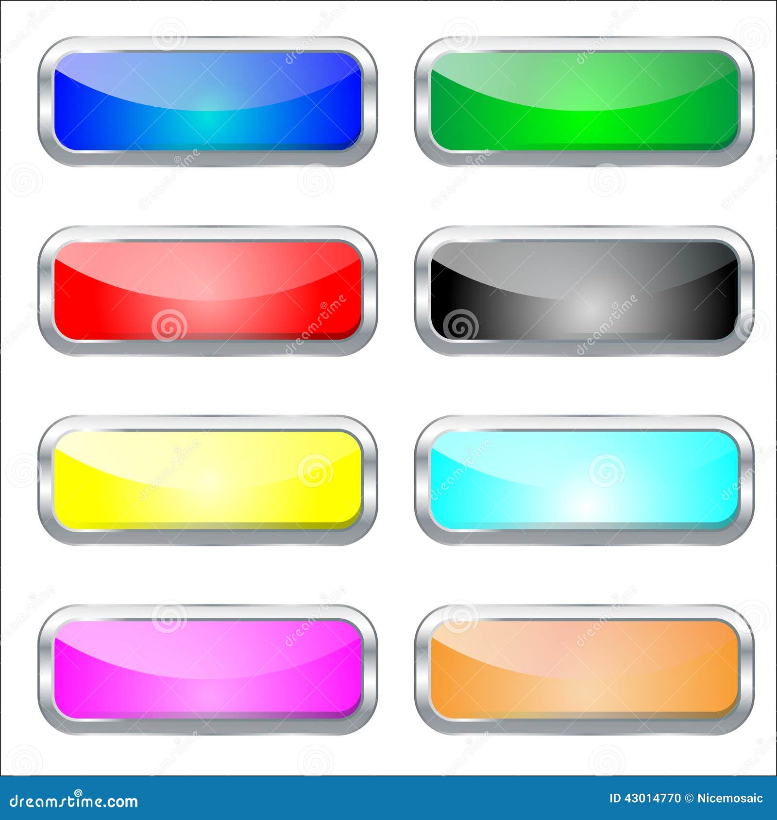 Set of Colorfull Glossy Glass Web Buttons Stock Vector - Illustration ...