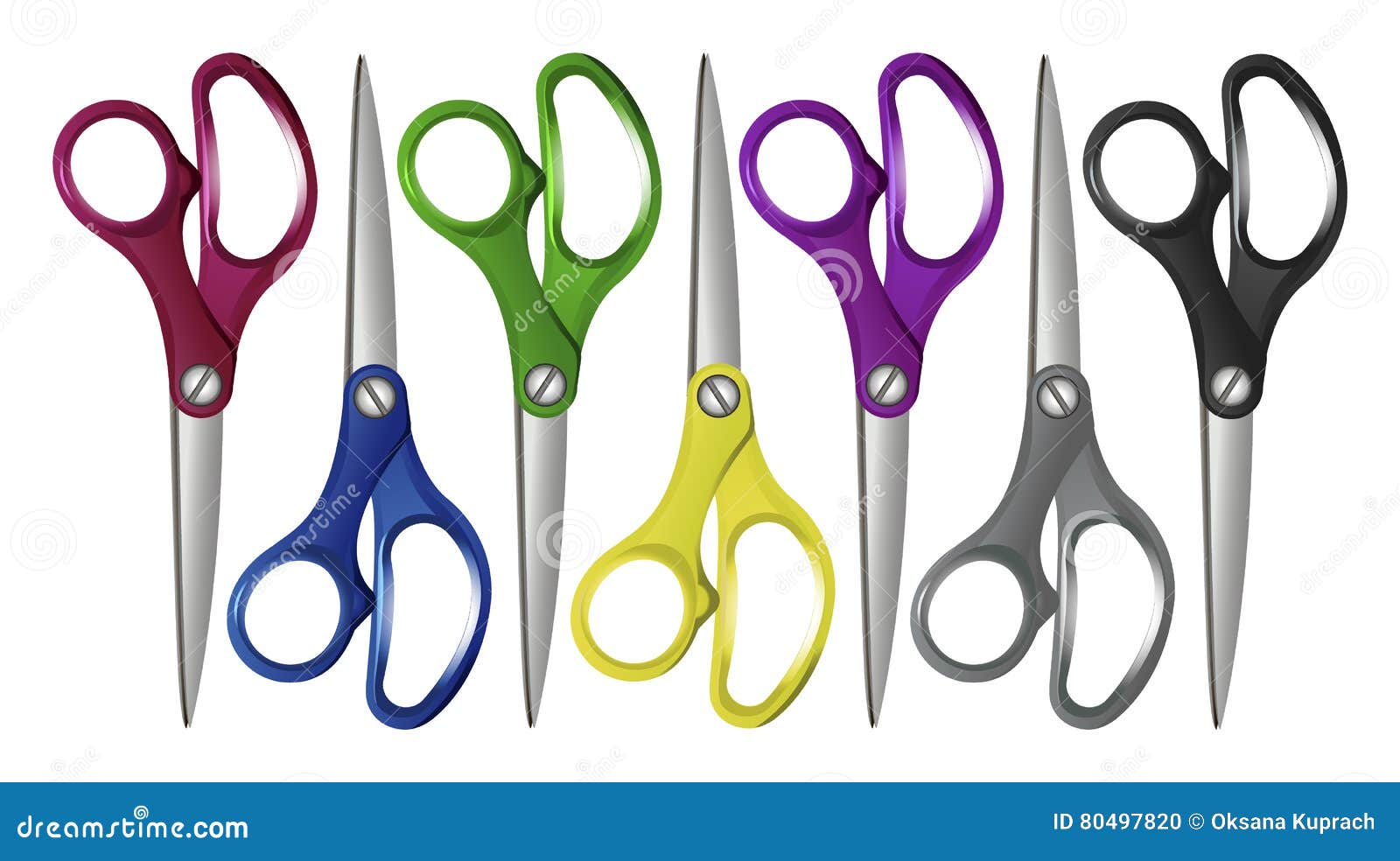 Set Colorfull scissors. stock illustration. Illustration of objects ...