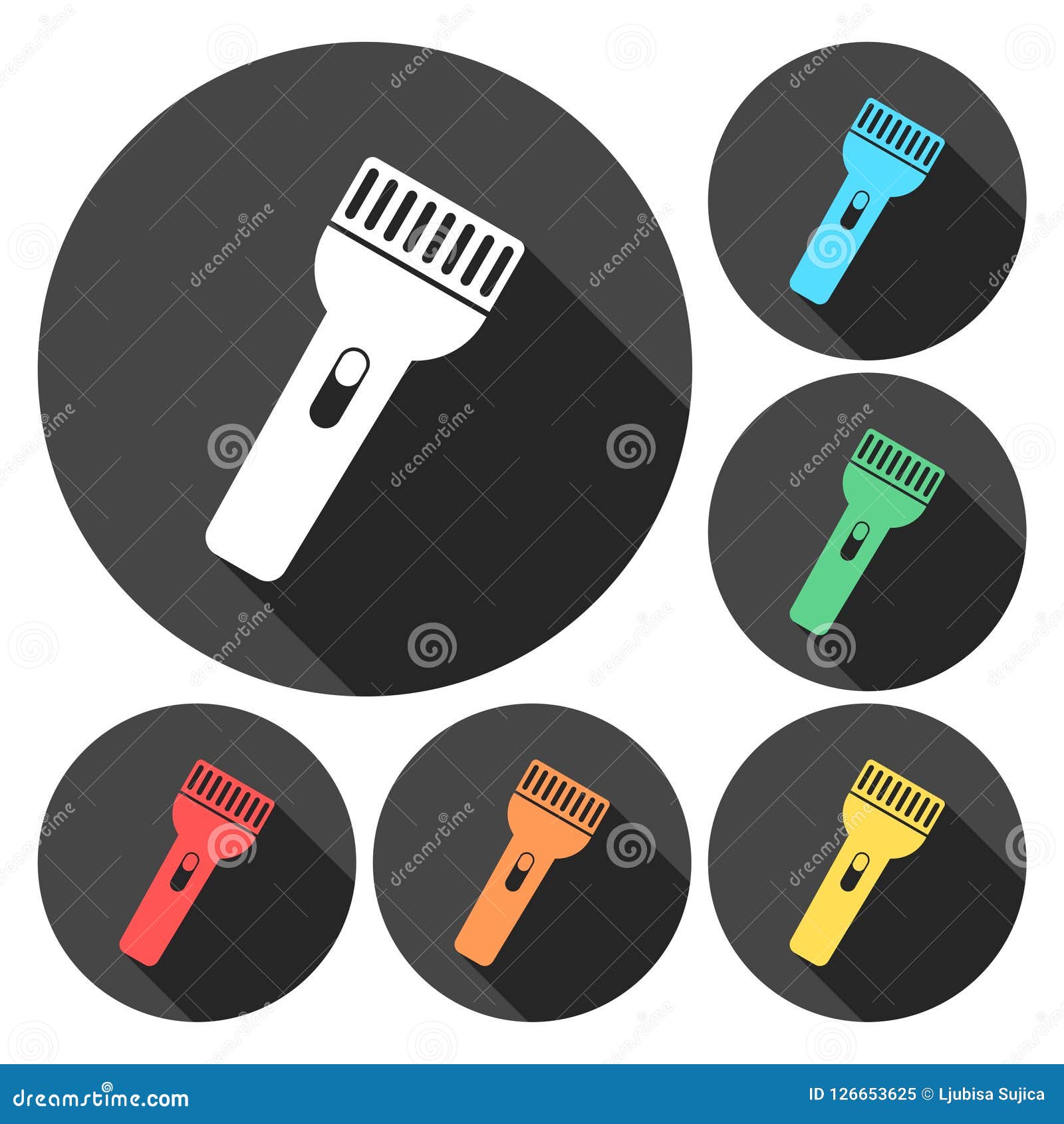 Set of Colorfully Flashlights Vector Illustration Stock Vector ...