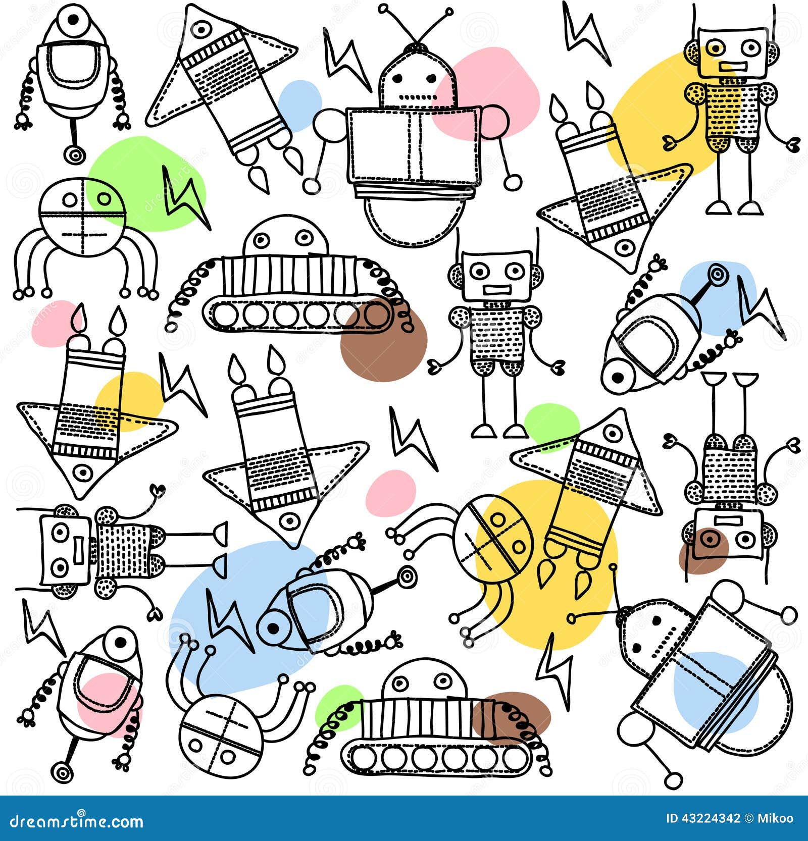 Set Of Cartoon Robots. Collection Of Cute Retro Robots. Vector ... Set Of Cartoon Robots. Collection Of Cute Retro Robots. Vector ...