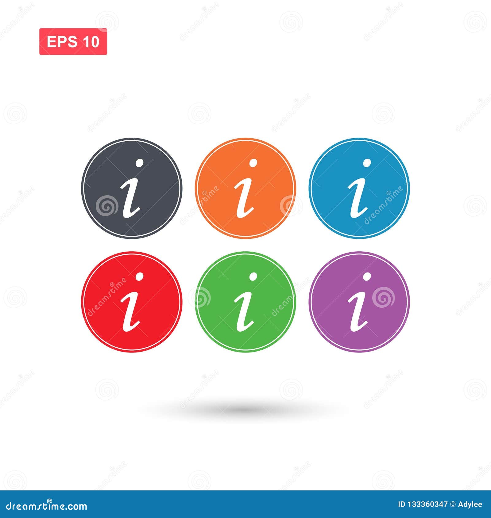 Set Colors of Information Symbol Vector Isolated Stock Vector ...