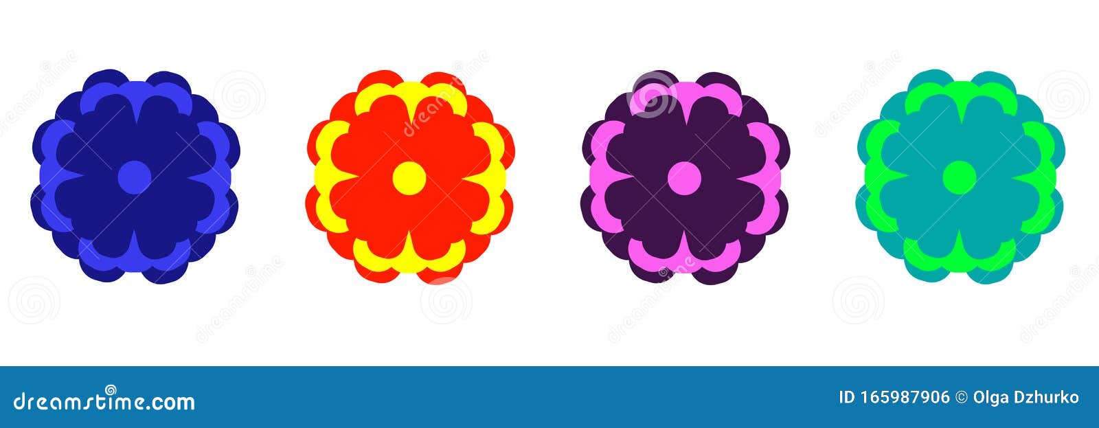 Set of Isolated Colors of the Same Shape, Painted in Different Colors ...