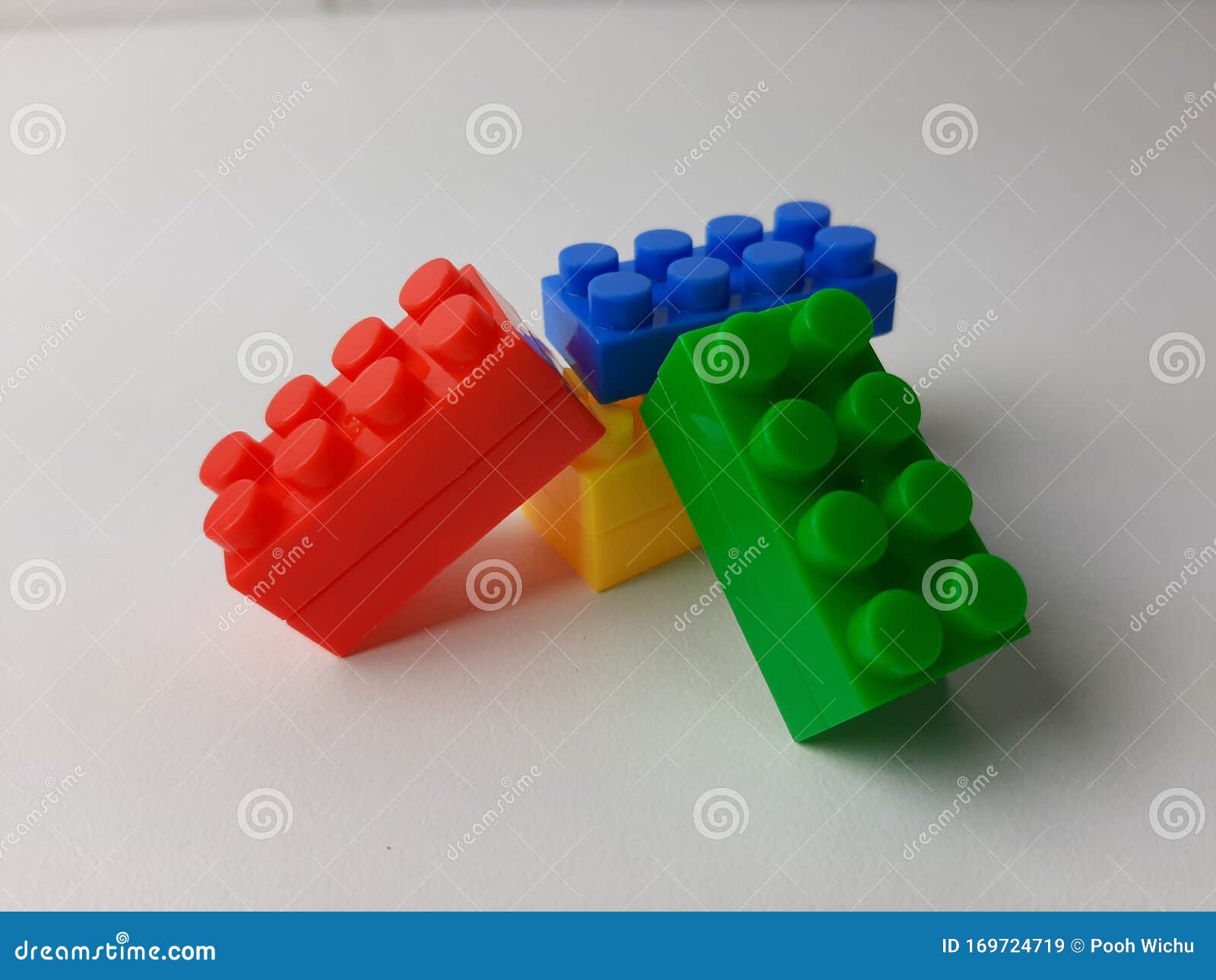 Set of Colour Building Blocks, on White Stock Image - Image of ...