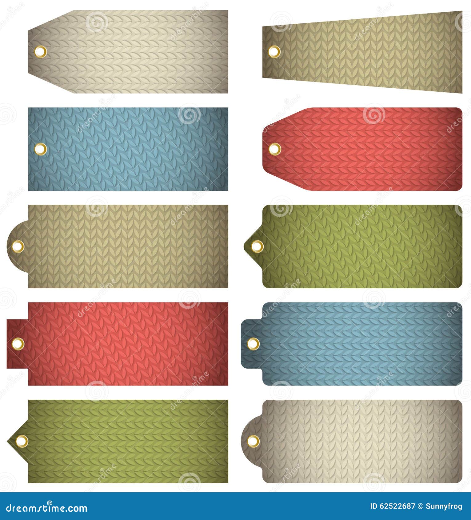 Set of Colour Label with Knitwear Texture, Vector Stock Vector ...