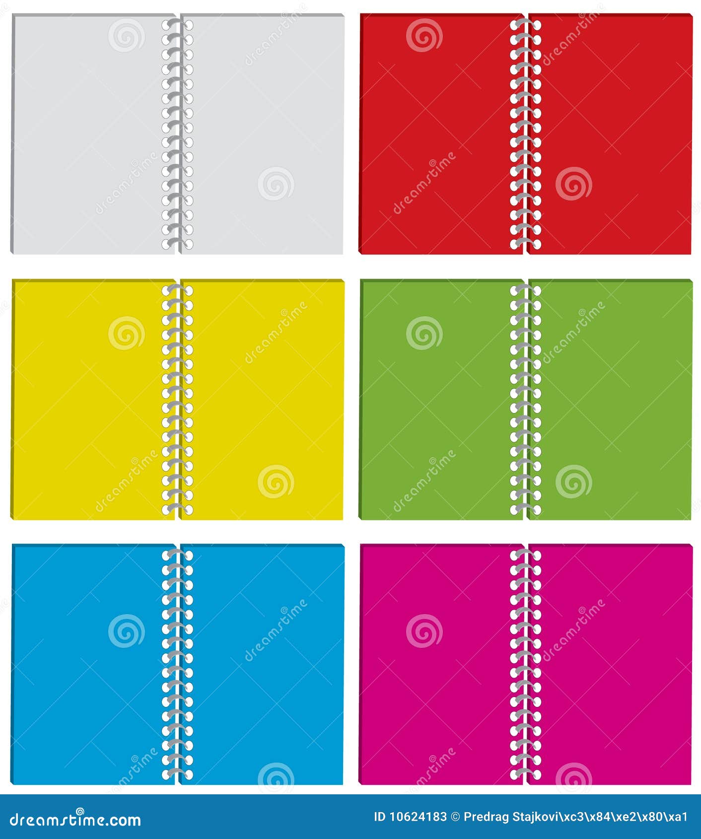 Set of colour notepad stock vector. Illustration of lined - 10624183