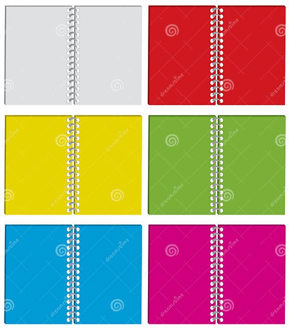 Set of colour notepad stock vector. Illustration of lined - 10624183