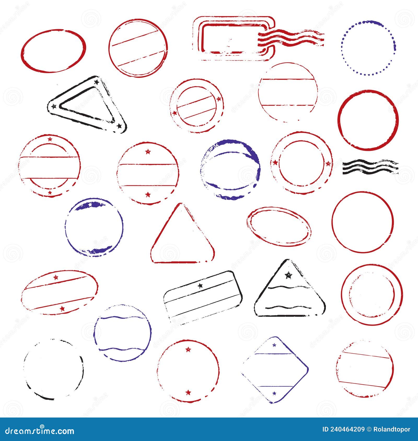 Set of Colour Stamps. Vector Illustration Stock Vector - Illustration ...