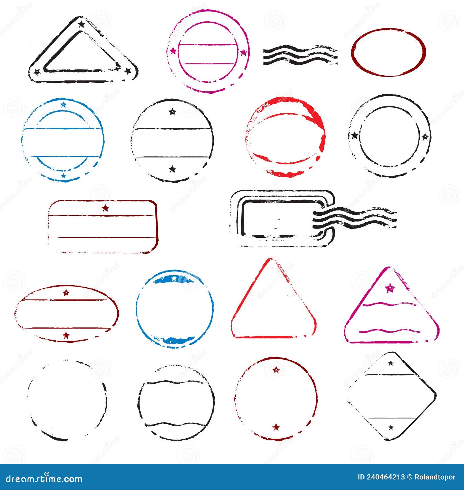Set of Colour Stamps. Vector Illustration Stock Vector - Illustration ...