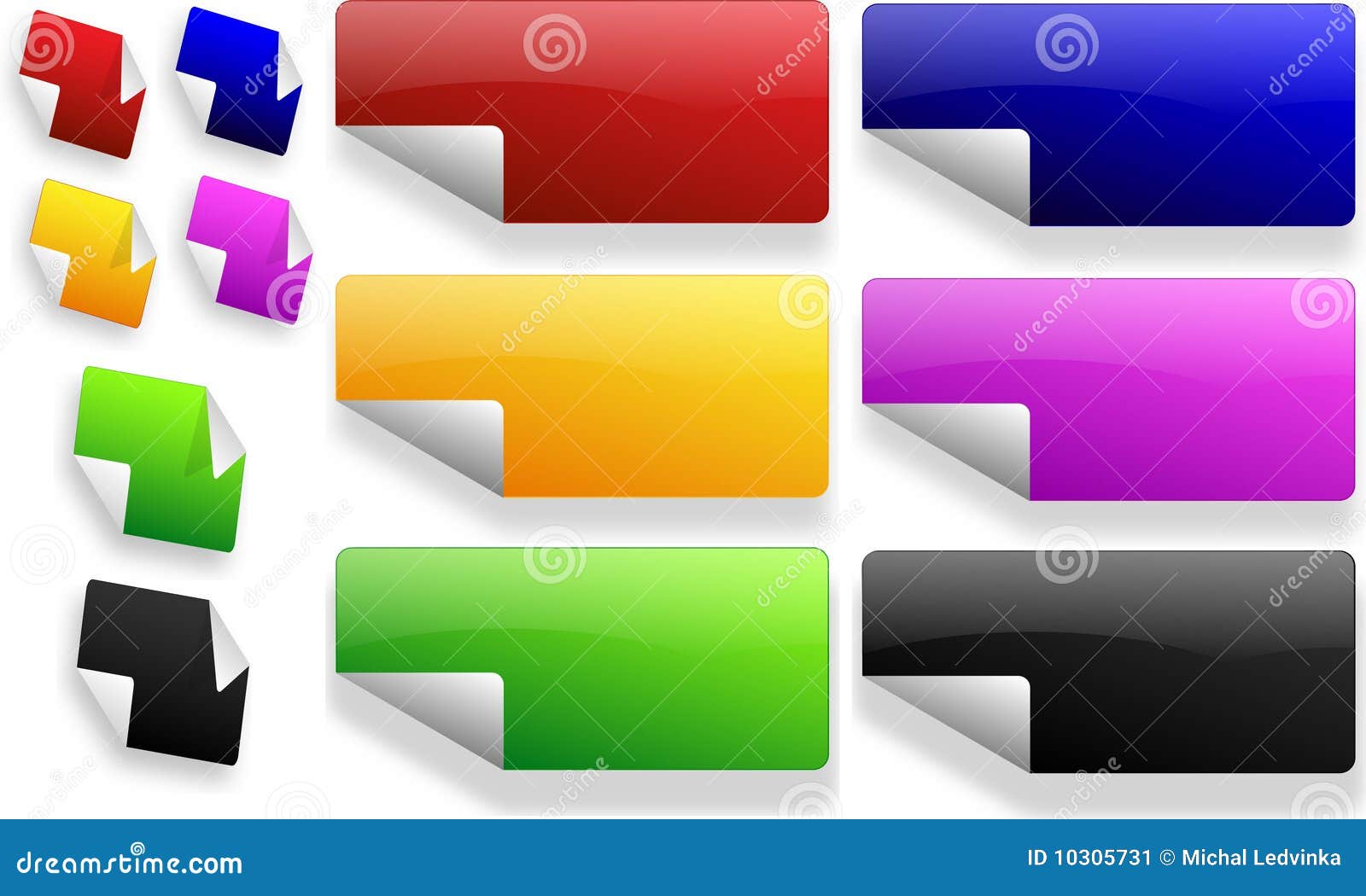 Set of colour stickers stock vector. Illustration of pink - 10305731