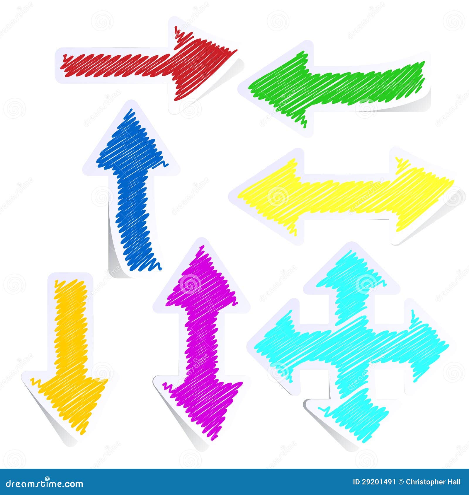 Set of coloured arrows stock vector. Illustration of concept - 29201491
