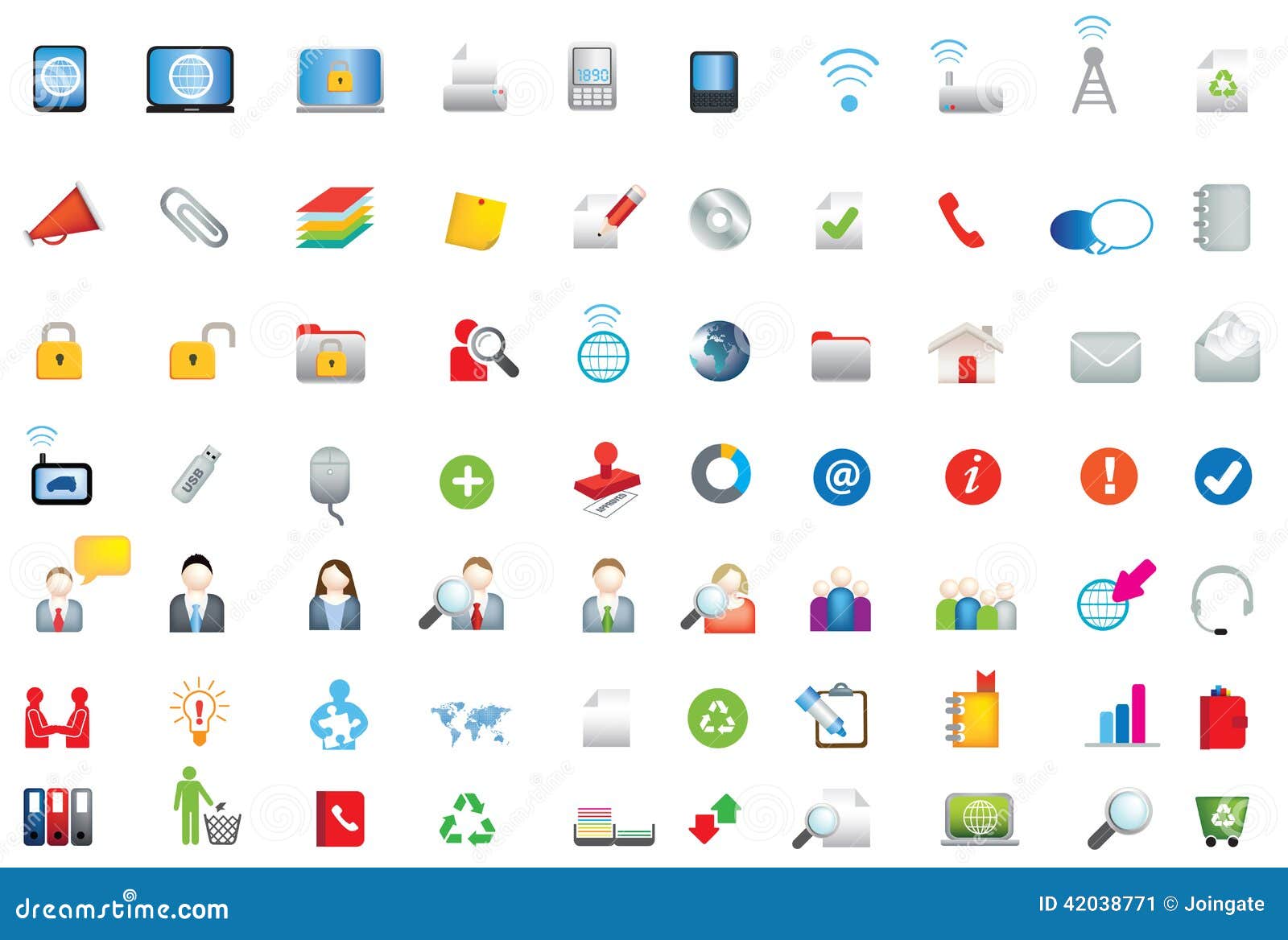 Set of Coloured Flat Business, Data and Environment Icons Stock Vector ...