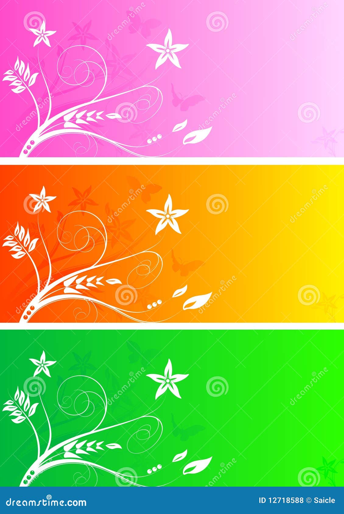 Set of colourful banners stock vector. Illustration of elegant - 12718588