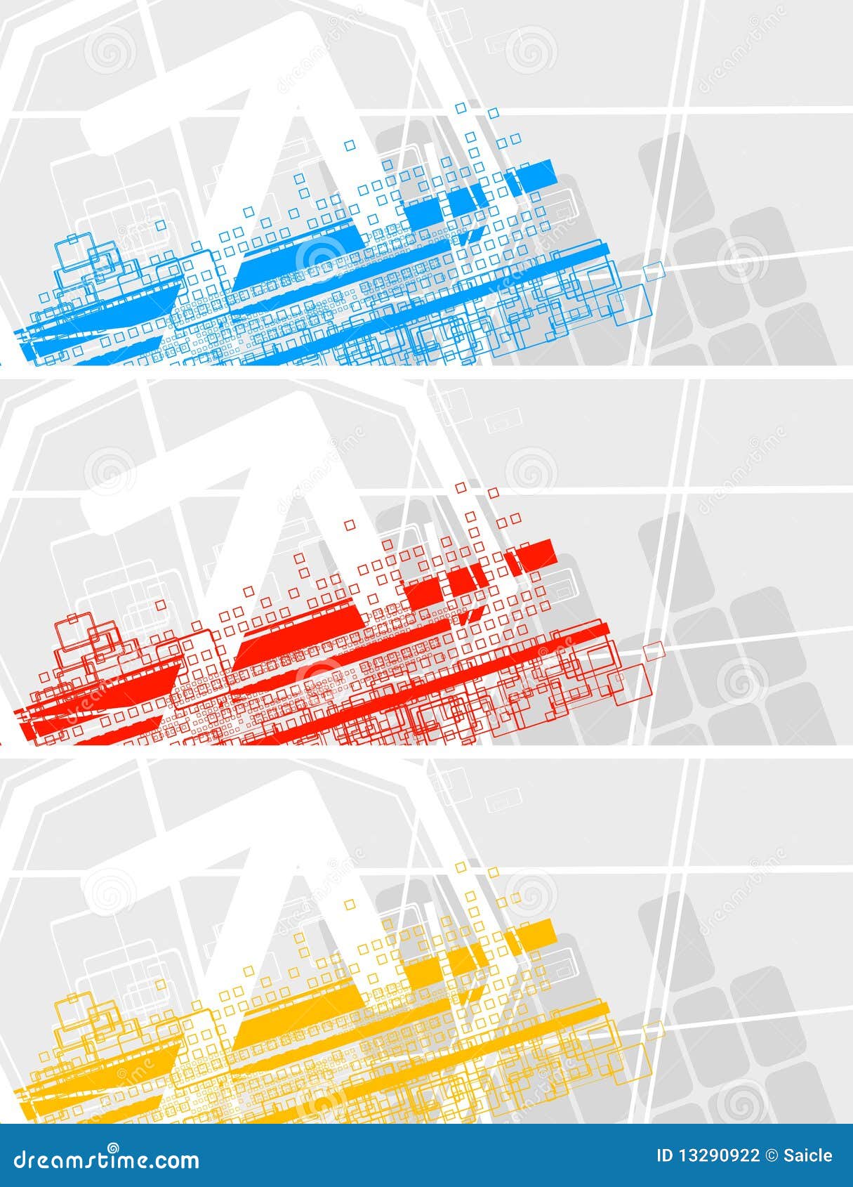 Set of colourful banners stock vector. Illustration of curve - 13290922