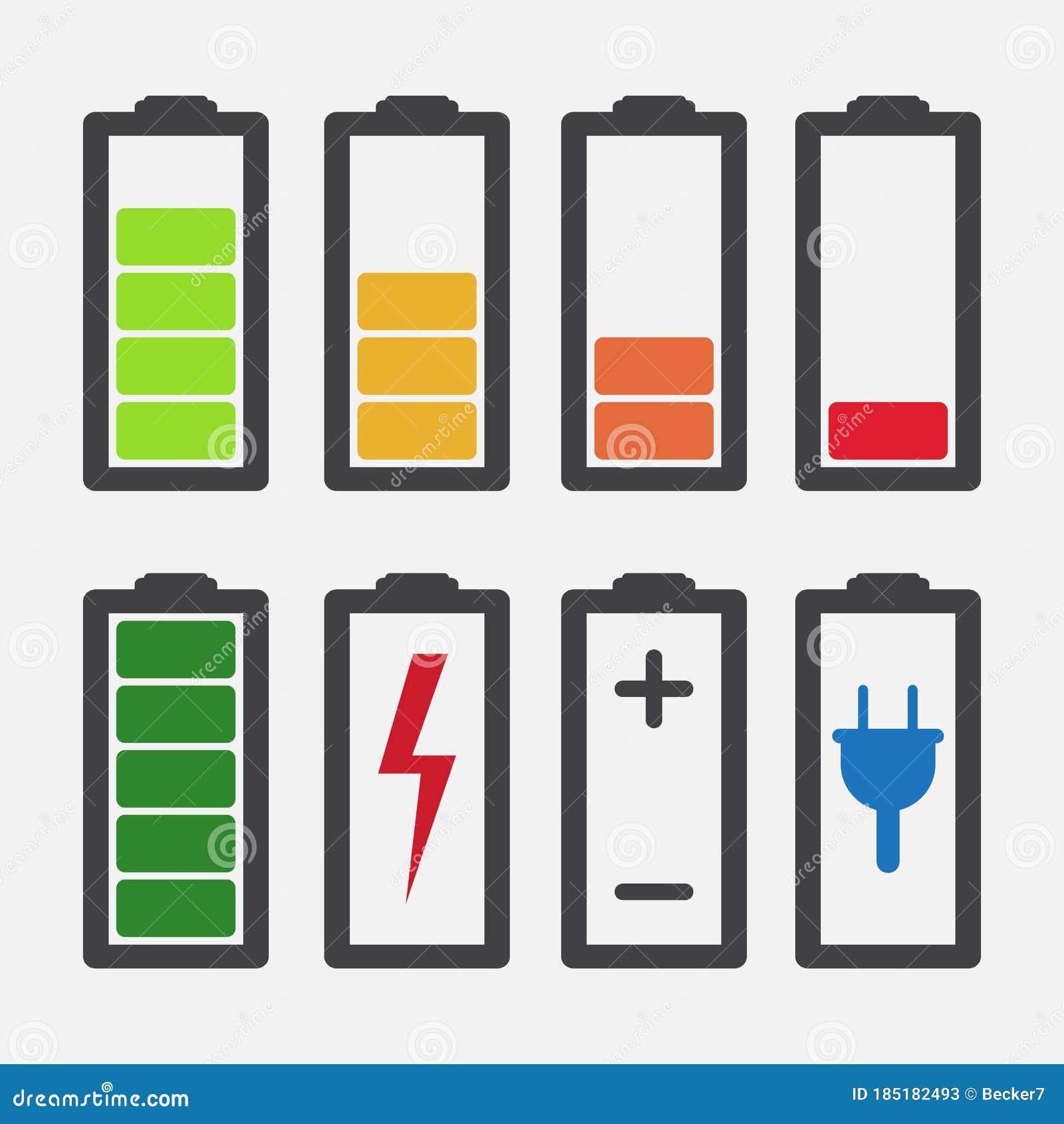 Set of Colourful Battery Charge Level Indicators Stock Vector ... Set of Colourful Battery Charge Level Indicators Stock Vector ...
