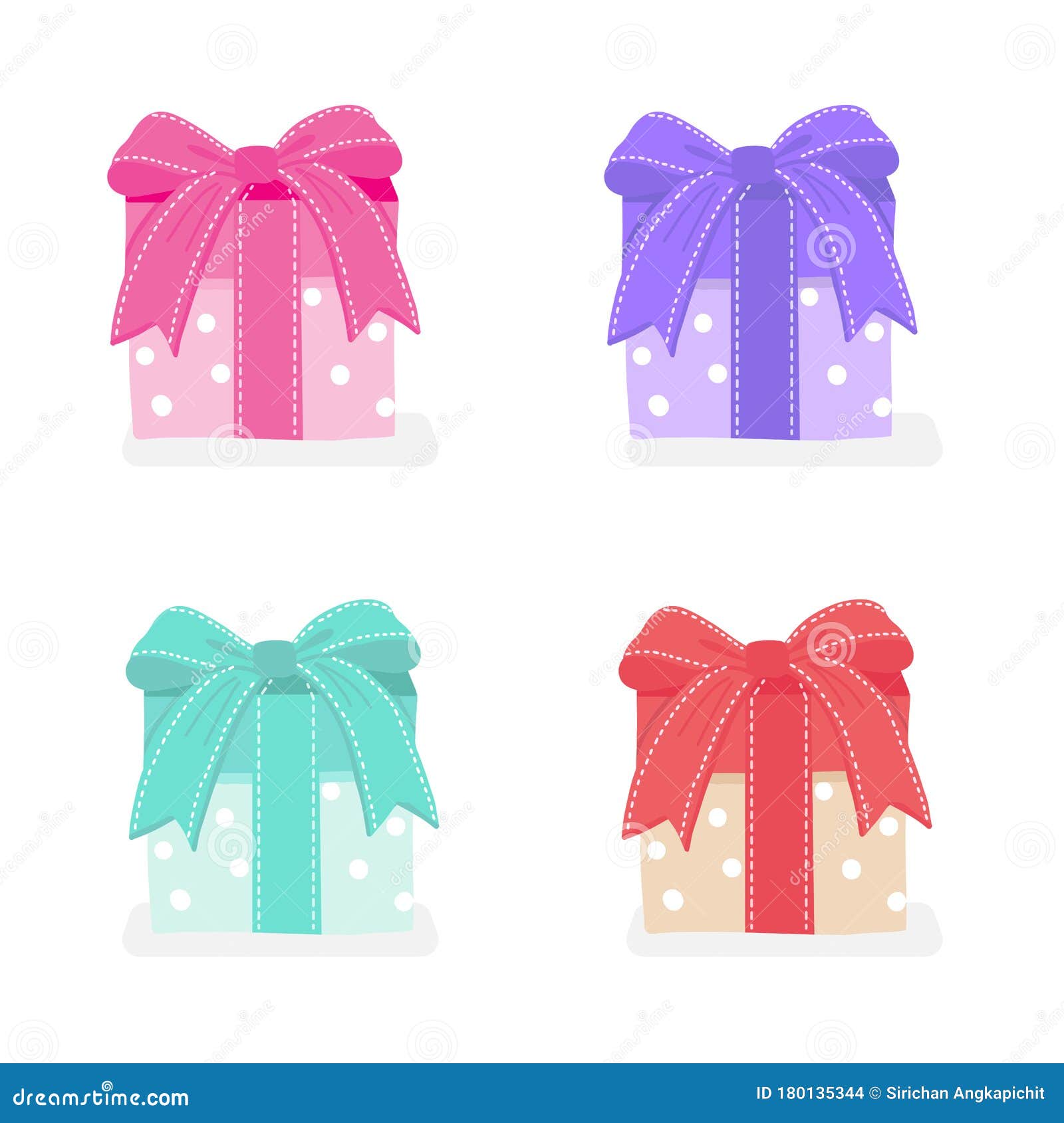 Set of Colourful Gift Present Boxes. Stock Vector - Illustration of ...