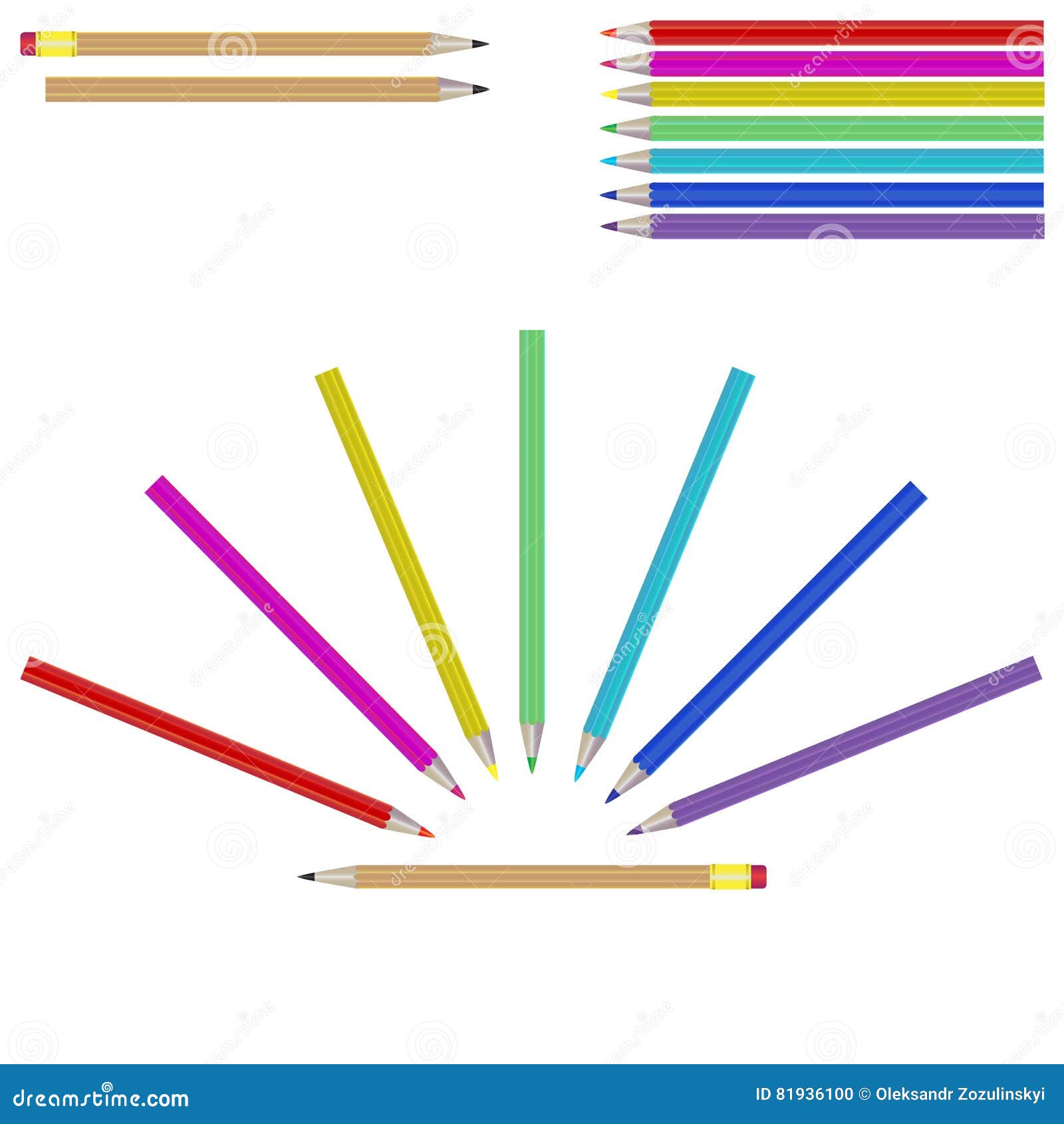 Set of Colourful Marker Pens, Vector Stock Vector - Illustration of ...