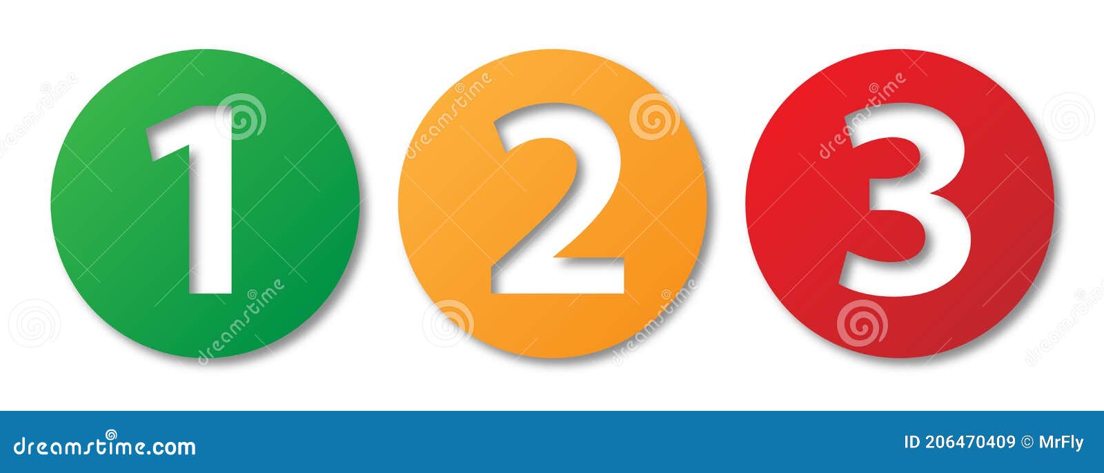 Set of Colourful 1 2 3 Numbers, Vector Illustration Stock Vector ...