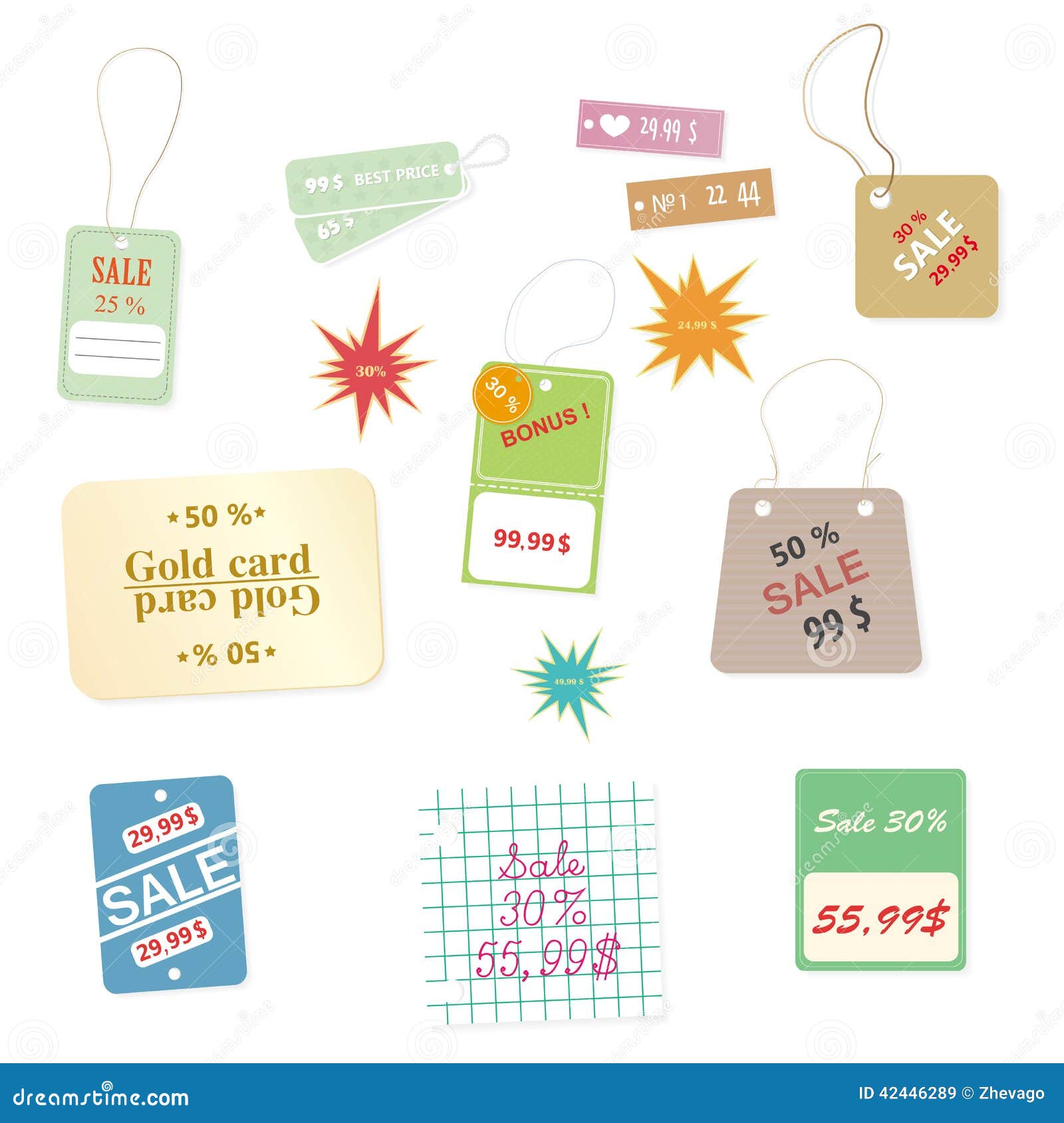 Set of Colourful Price Tags Stock Vector - Illustration of coupon ...