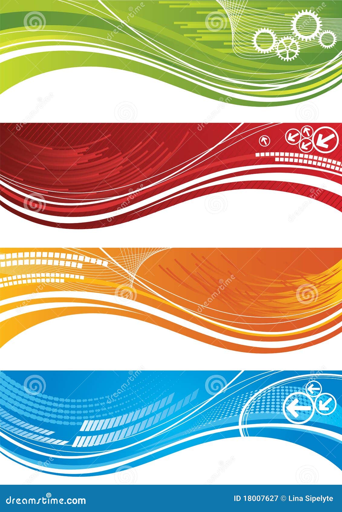 Set of Colourful Technical Banners Stock Vector - Illustration of lines ...