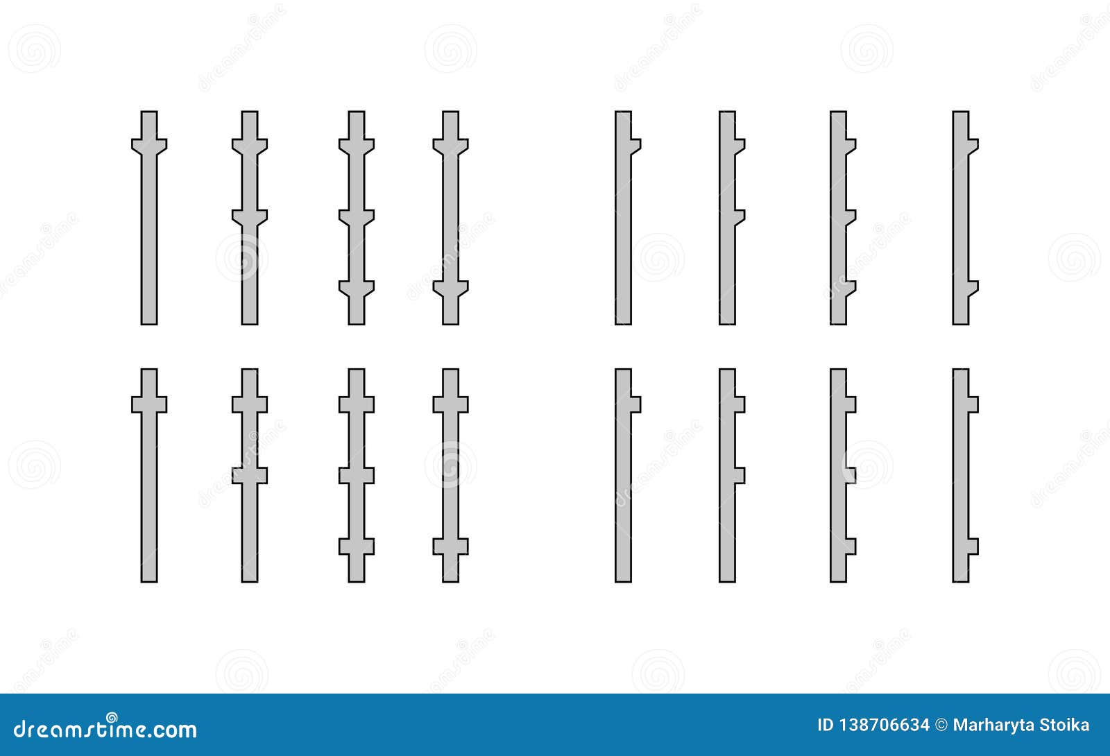Set of columns. stock vector. Illustration of engineering - 138706634