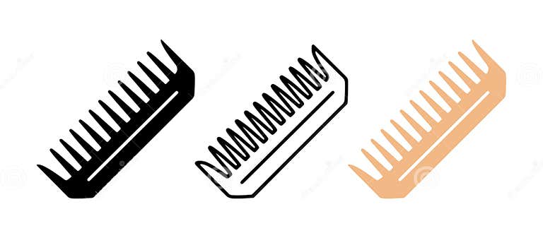 Set of Comb Cartoon Doodle, Vector, Illustration. Stock Vector ...