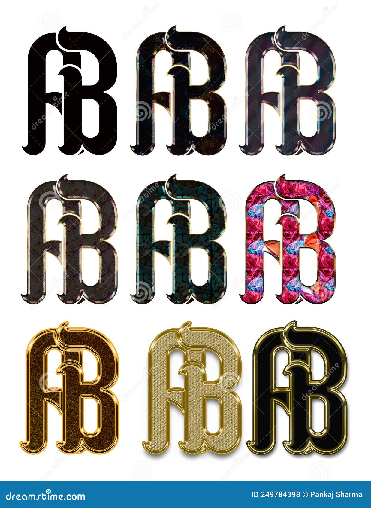 Set of Combination of Alphabet a and B Logo, AB Text Logo, Ab Letter ...