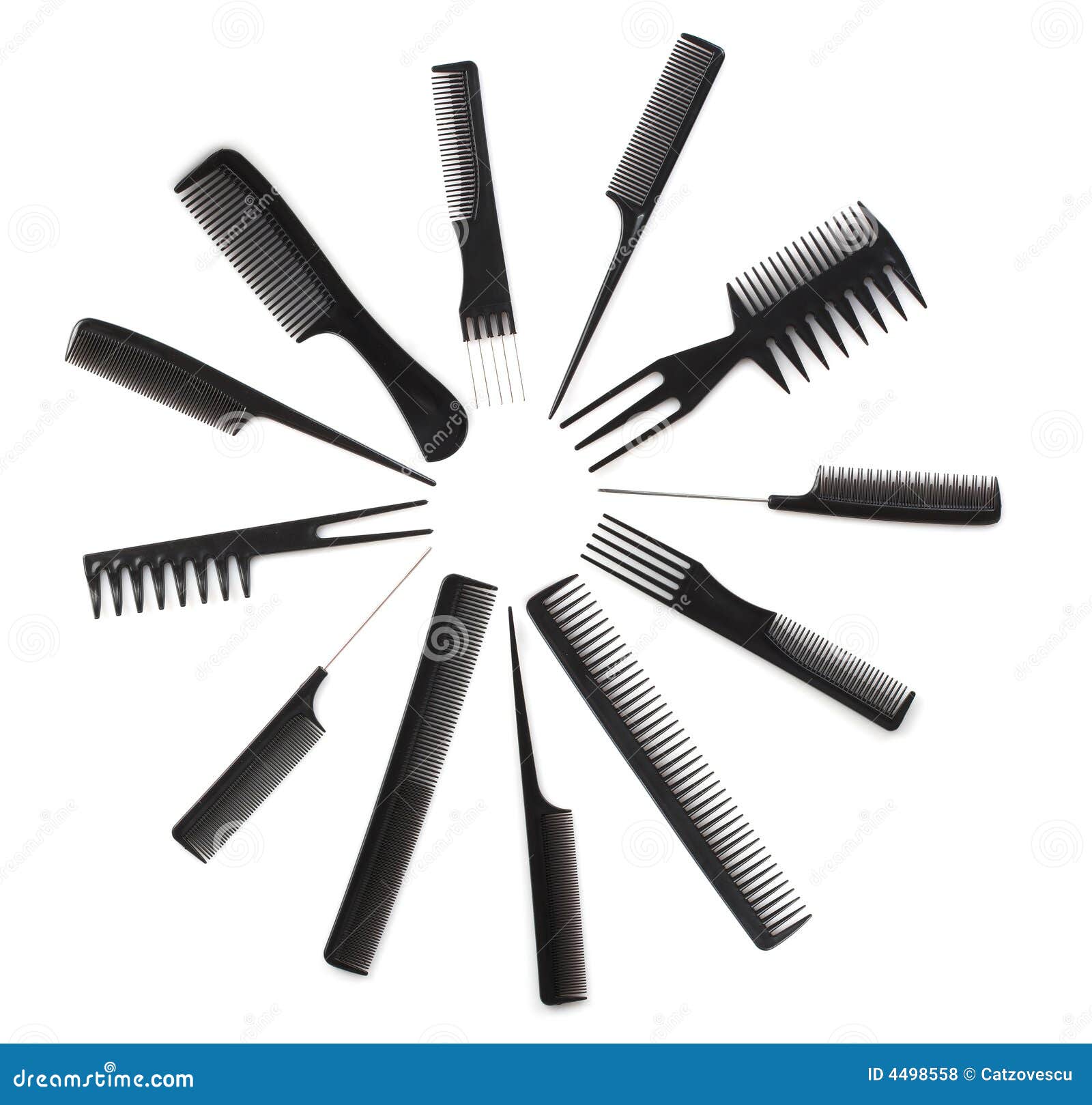 Set of Combs, Hairstyle Accessories Stock Photo - Image of hairbrush ...