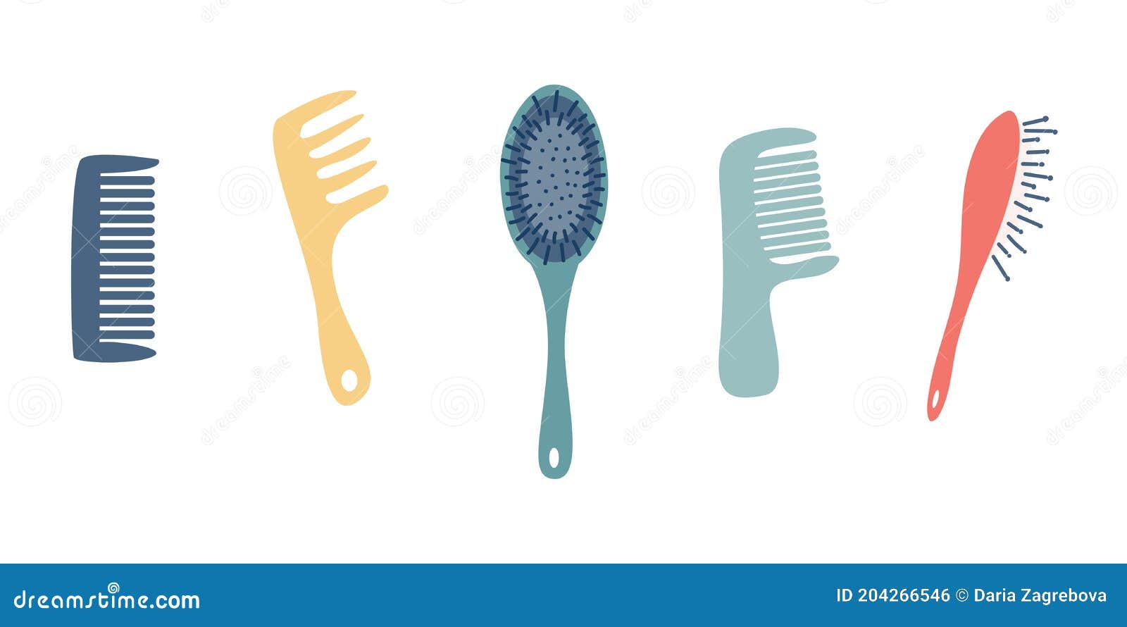 A Set of Combs. Various Shapes and Colors Stock Illustration ...