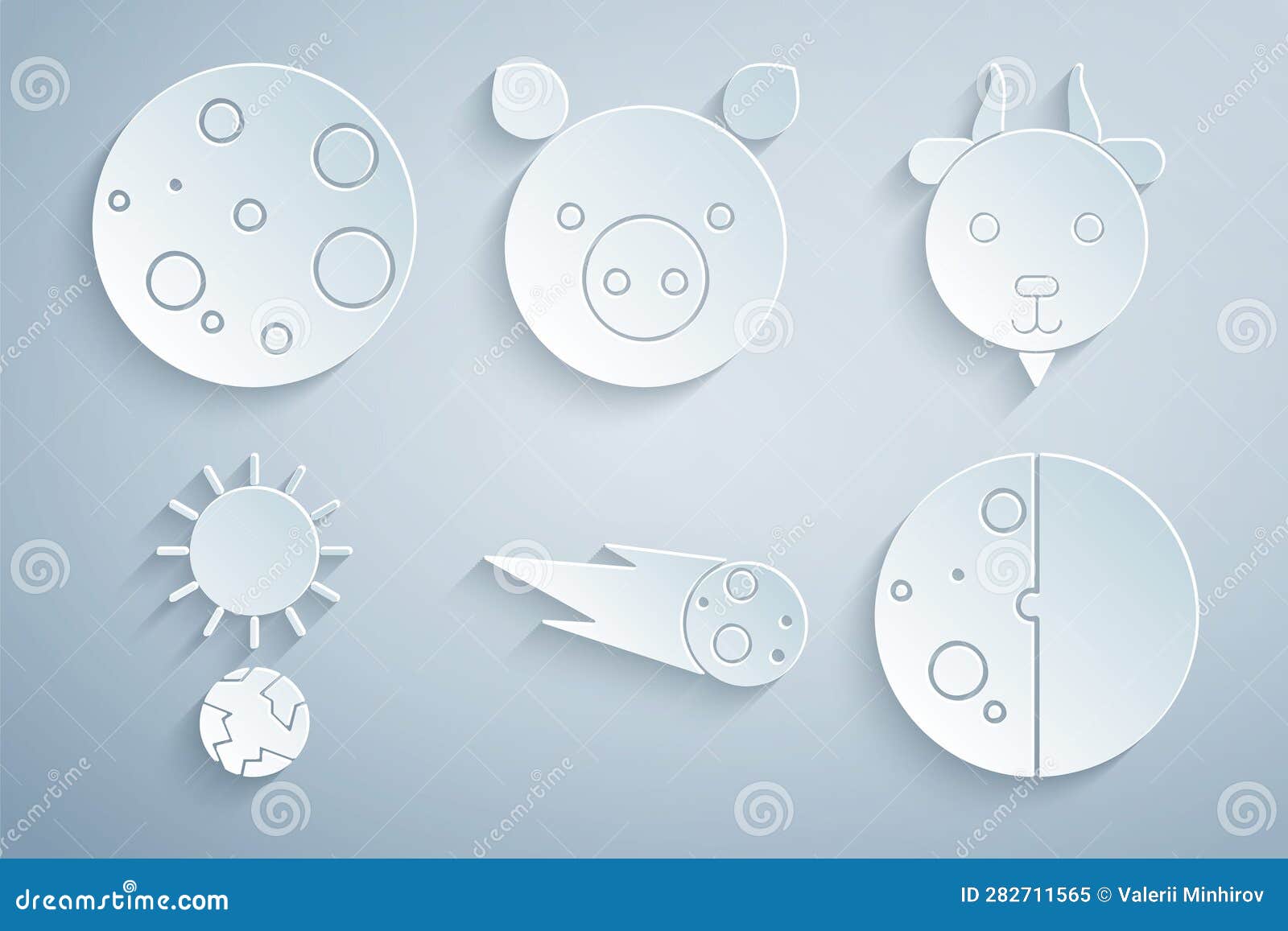 Set Comet Falling Down Fast, Aries Zodiac, Solstice, Eclipse of the Sun ...