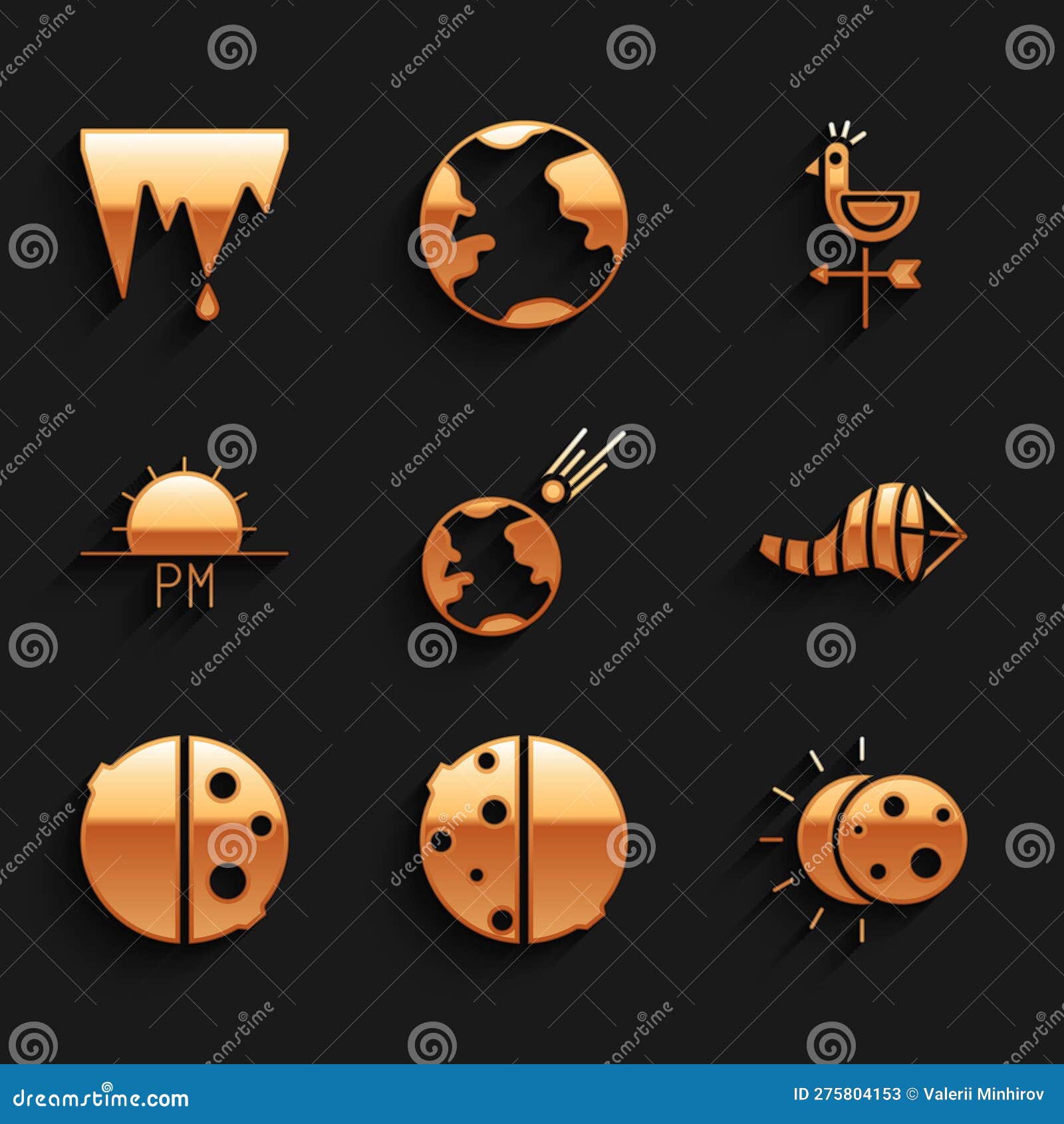 Set Comet Falling Down Fast, Eclipse of the Sun, Cone Meteorology ...