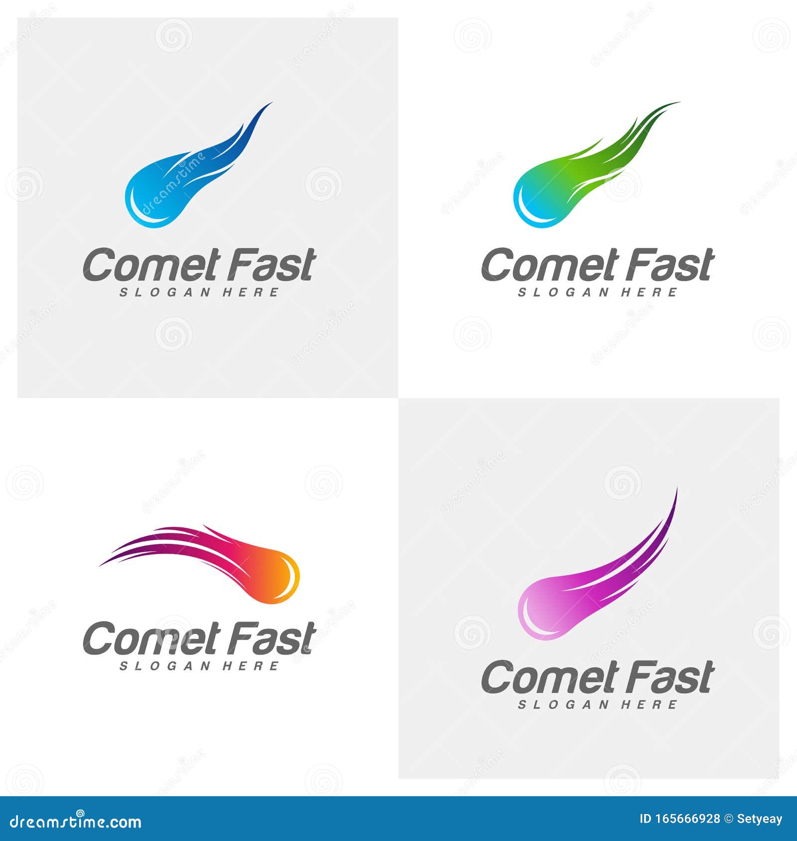 Set of Comet Logo Vector, Comet Logo Design Template, Icon Symbol ...