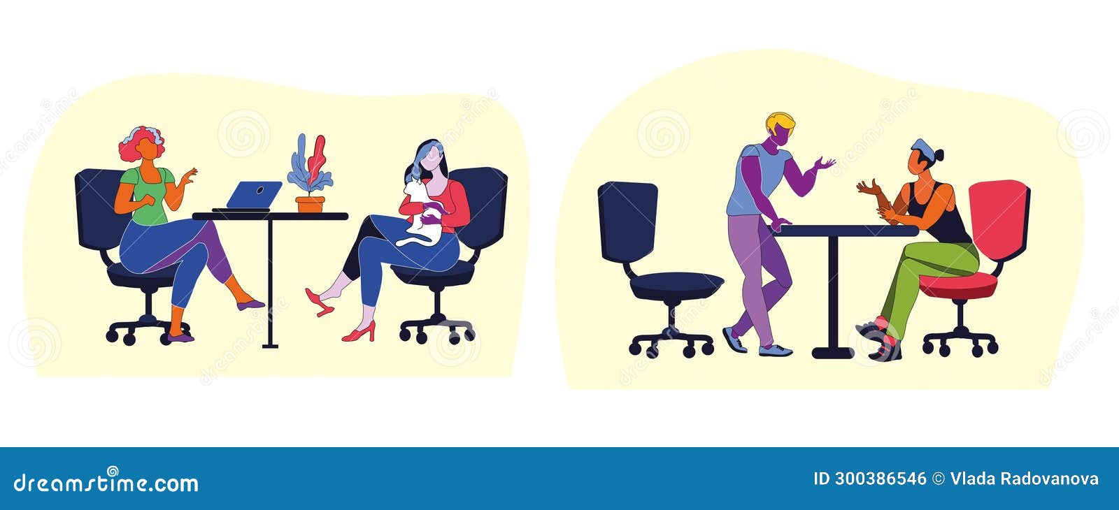 The Set is a Comfortable Workplace for Office Workers. Distant Work ...