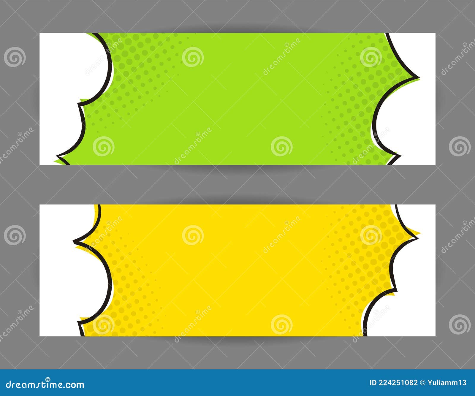 Set of Comic Banners. Cartoon Text Frame on a Cloud Background Stock ...