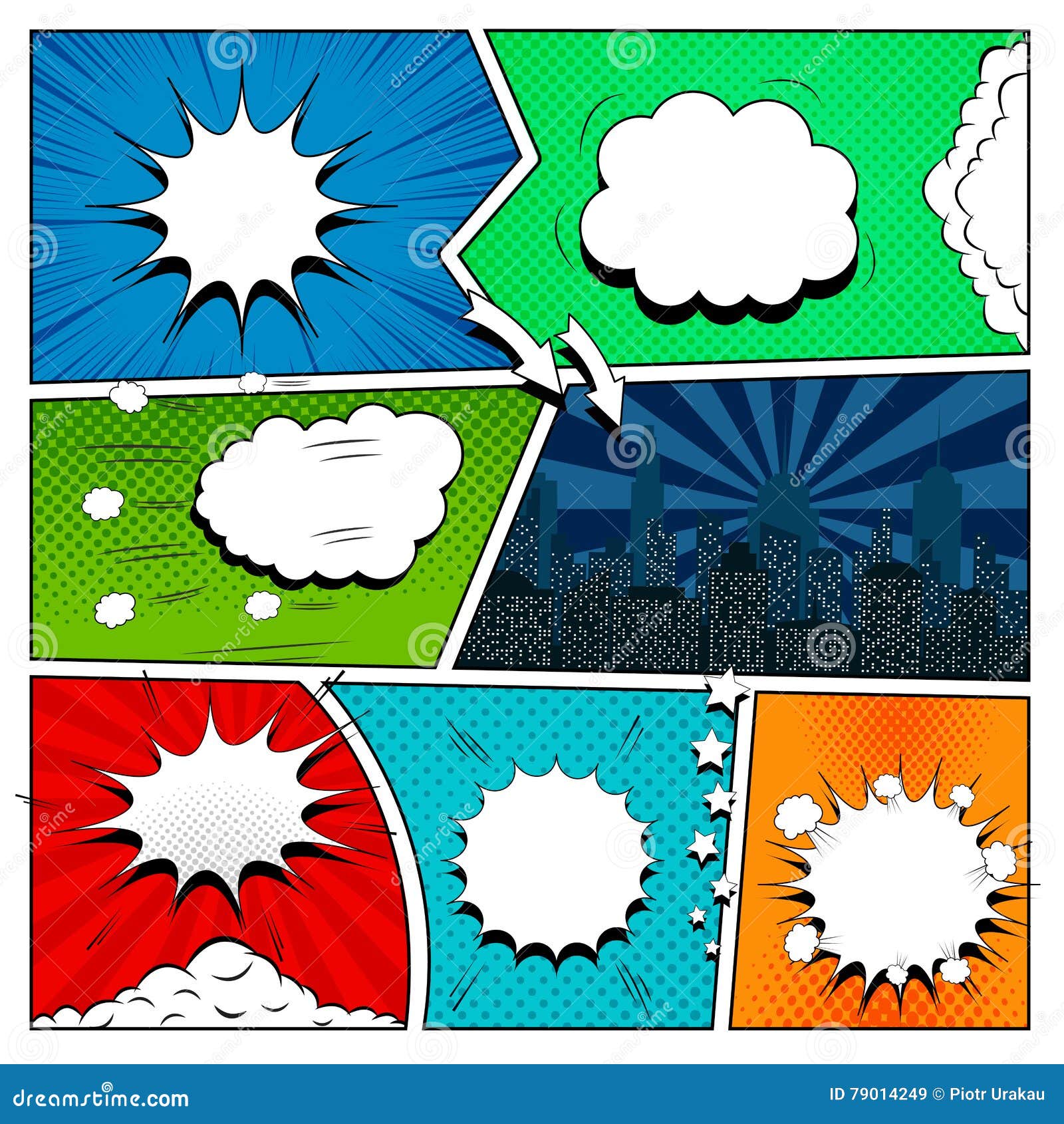 Set of Comic Book Design Elements Stock Vector - Illustration of effect ...