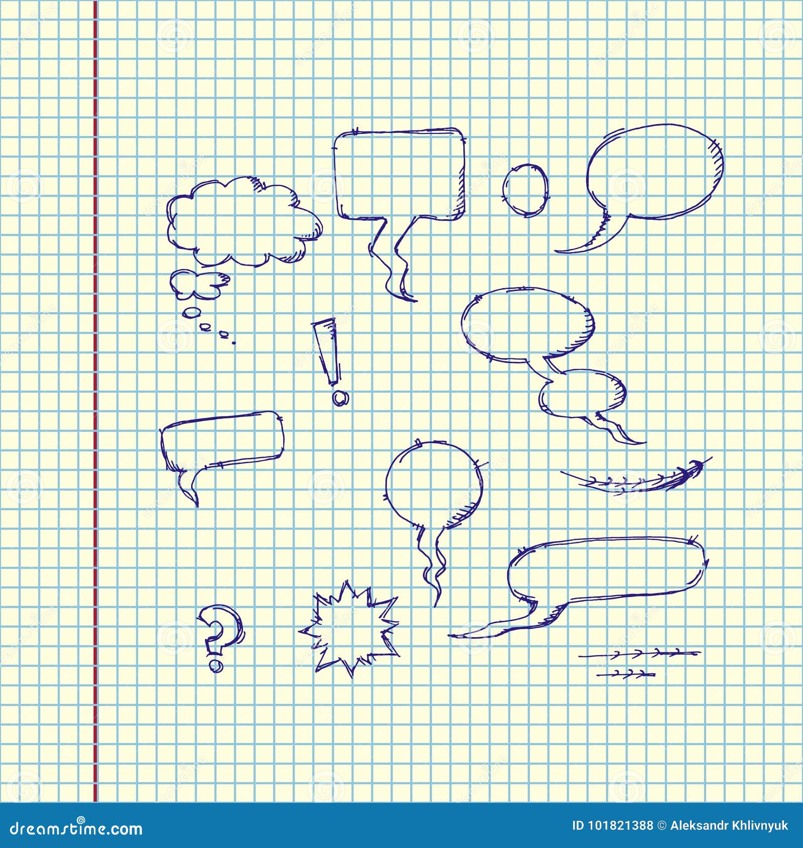 Set of Comic Bubbles and Elements Stock Illustration - Illustration of ...