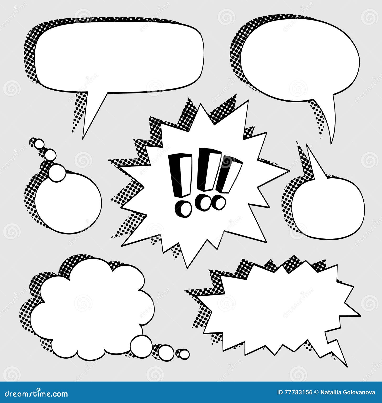 Set of comic bubbles. stock vector. Illustration of speech - 77783156