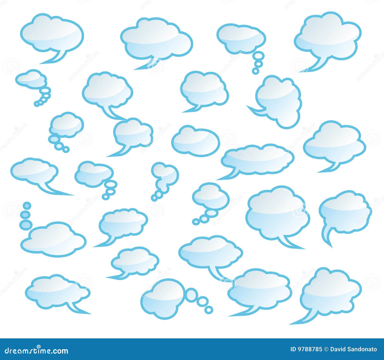 Set of Comic Clouds stock vector. Illustration of design - 9788785