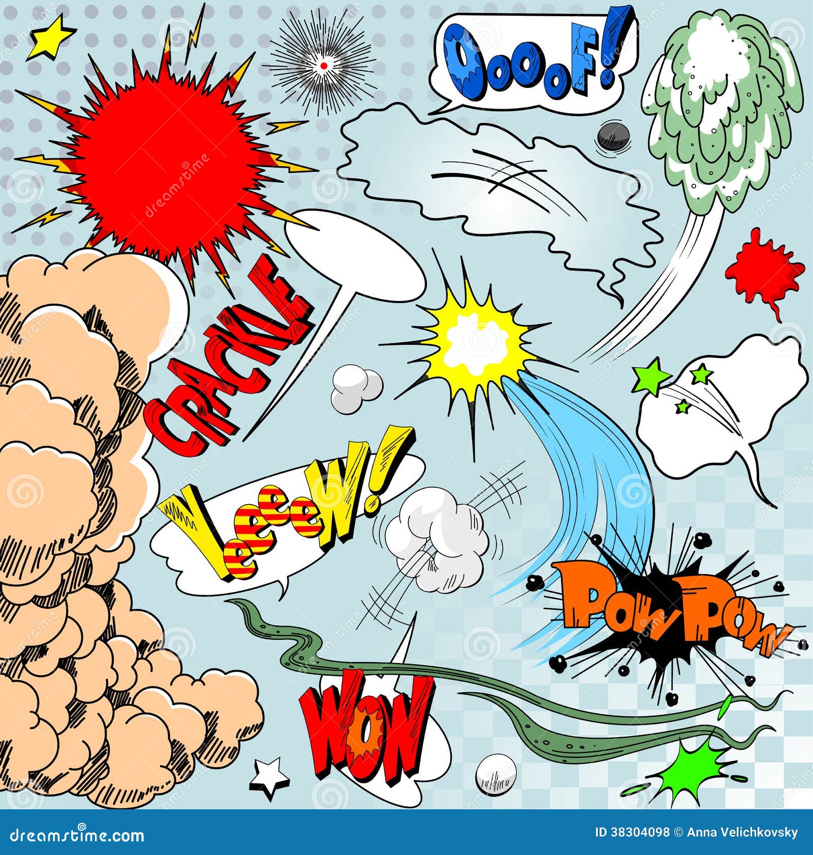 Set of comic elements stock vector. Illustration of grunge - 38304098