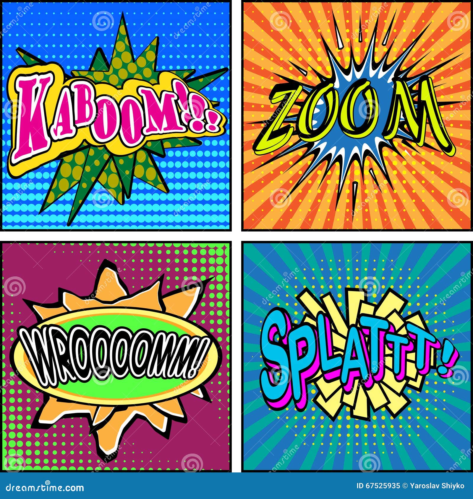 Set of Comic Sound Effects. Stock Vector - Illustration of dream ...