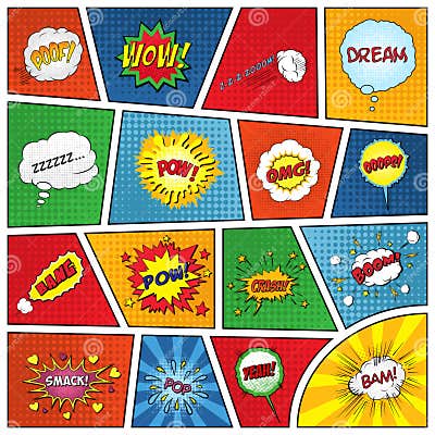 Set of comic sound effects stock vector. Illustration of discussion ...